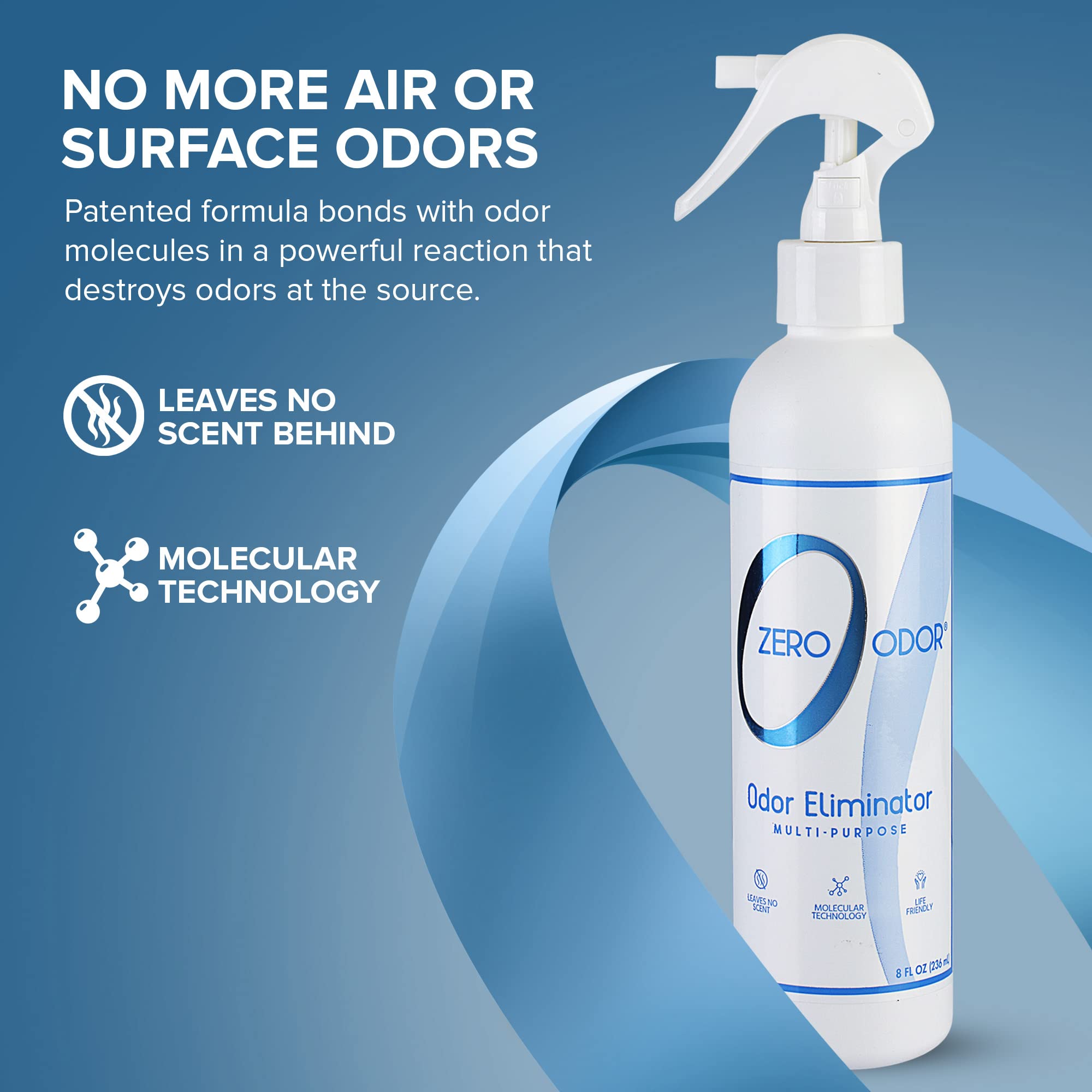 Zero Odor Multi-Purpose Household Odor Eliminator, Trigger Spray, 8 ounces