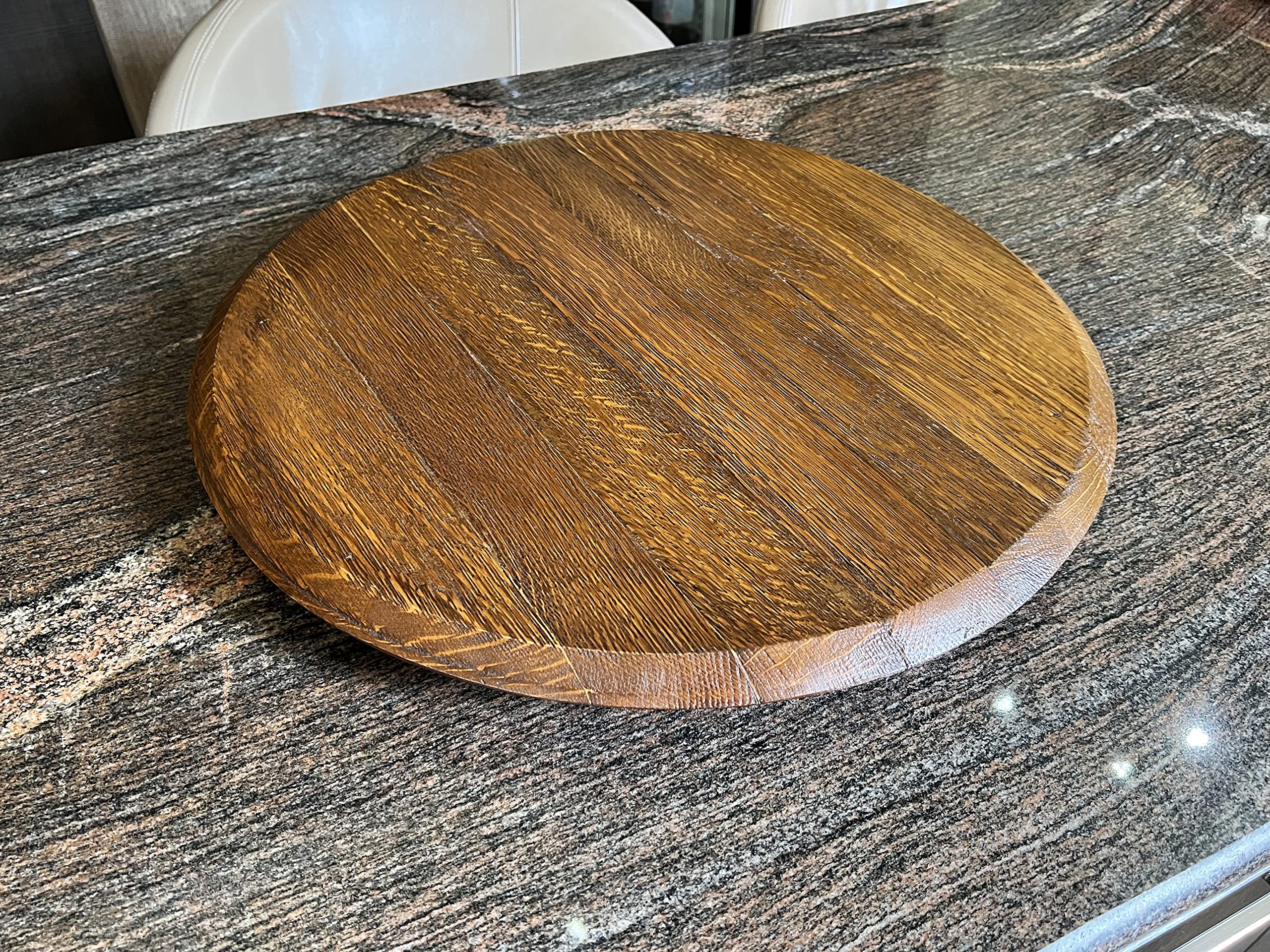 Bordeaux-Barrel Rotating Lazy Susan Server 22"