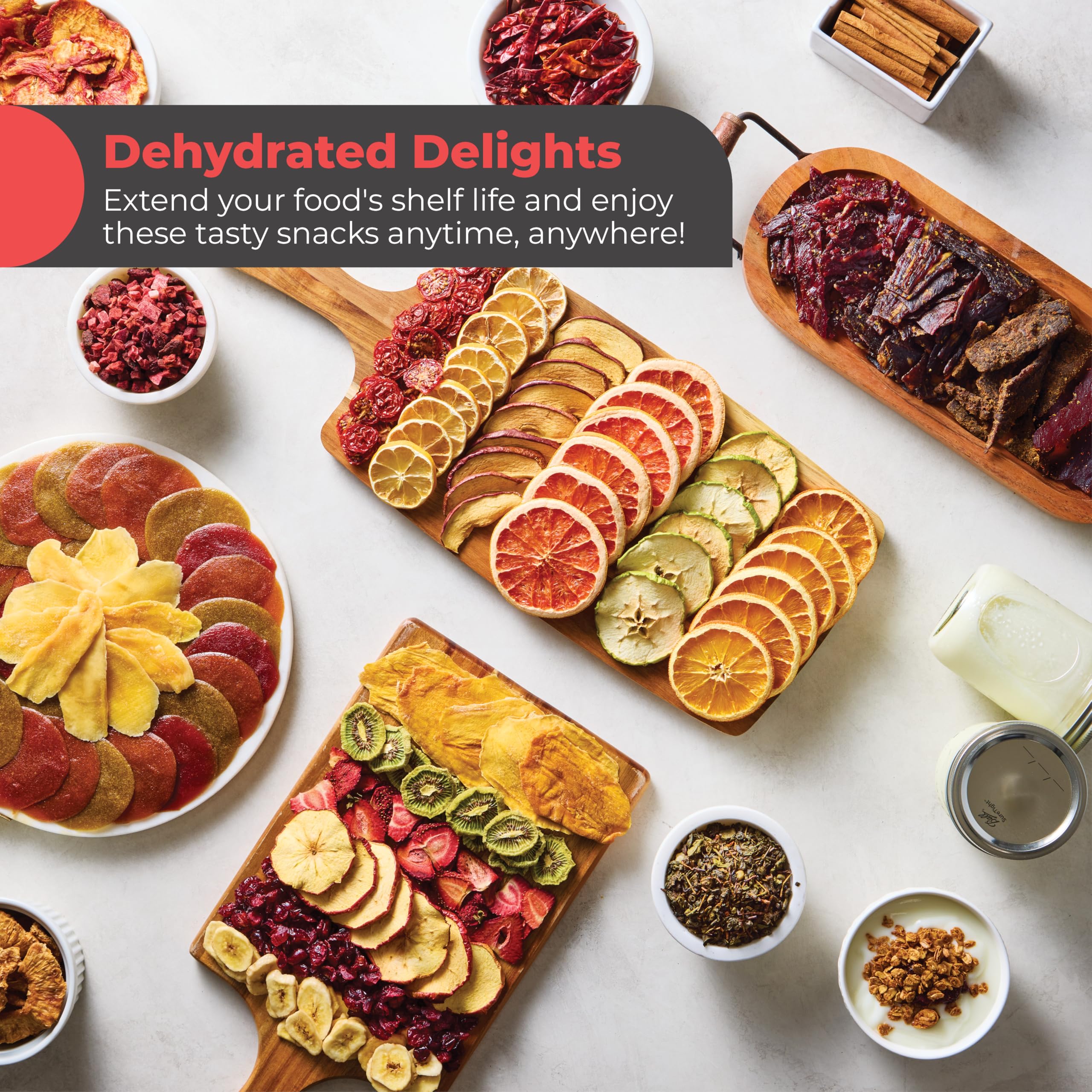 Magic Mill Food Dehydrator Machine (10 Stainless Steel Trays) Digital Adjustable Timer | Temperature Control | Keep Warm Function | Dryer for Jerky, Herb, Meat, Beef, Fruit and To Dry Vegetables