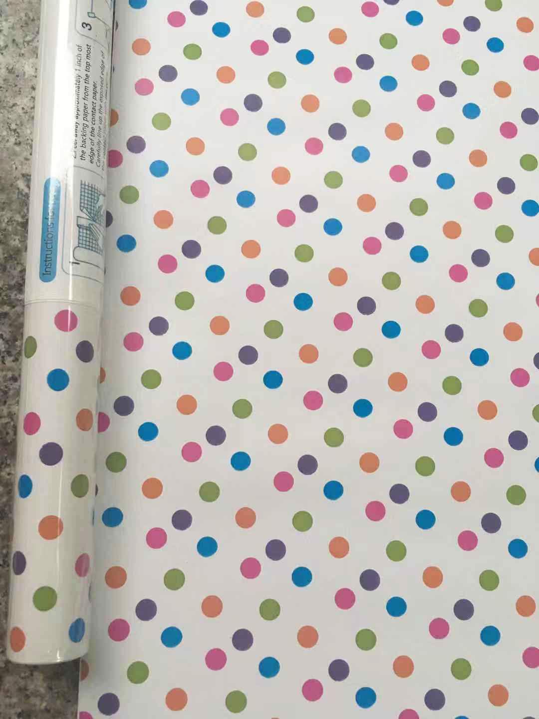 Self-Adhesive Colorful Polka Dot Shelf Drawer Liner Paper Dresser Furniture Wall Decal Sticker Paper Peel and Stick Wallpaper 17.7"x78.7"