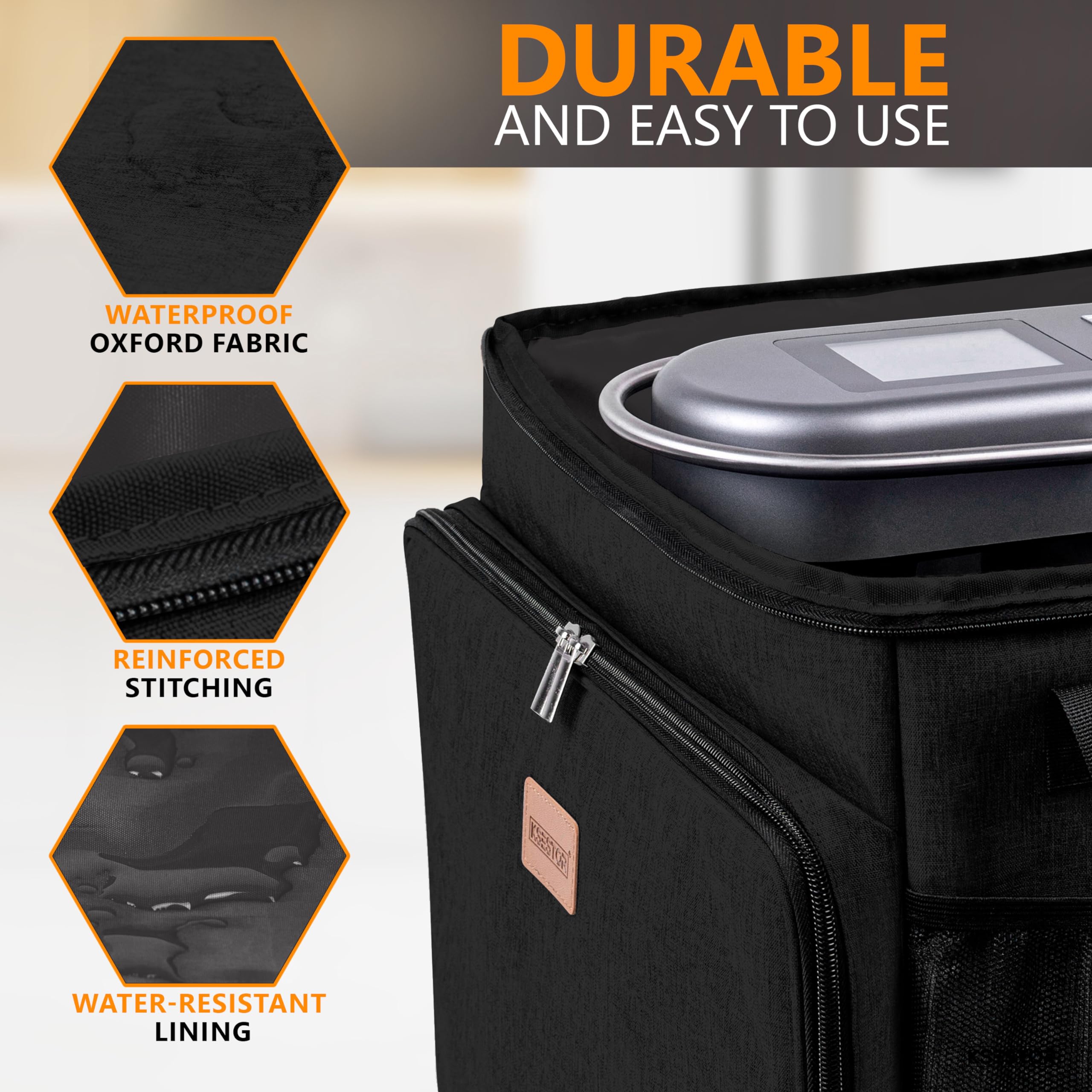Ksestor Travel Bag for Bartesian Cocktail Machine Insulated Travel Carrier for Bartesian with Easy to Clean Lining - Pockets to Store Bartesian Cocktail Capsules - Black