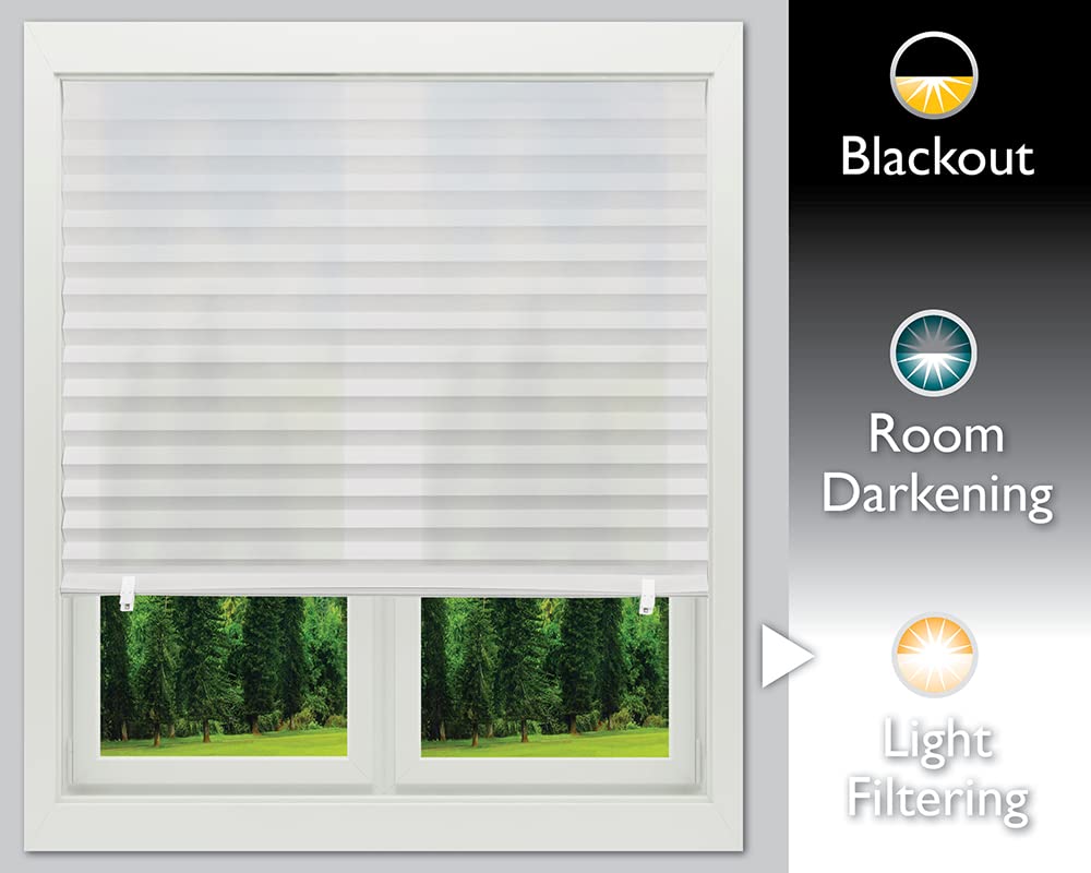 Redi Shade No Tools Original Light Filtering Pleated Paper Shade White, 36 in x 72 in, 6 Pack
