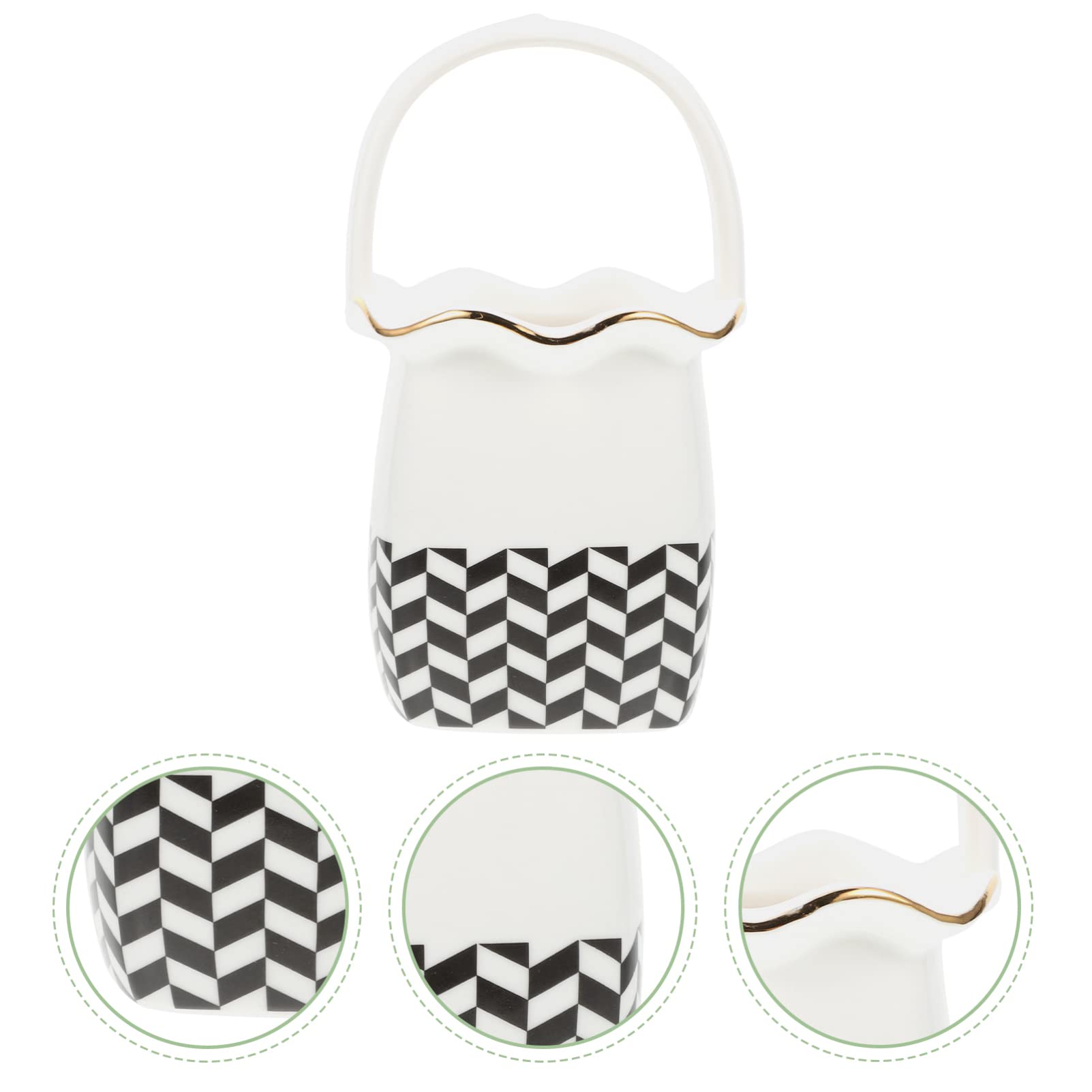HEMOTON Ceramic Utensil Holder Caddy Organizer: Kitchen Flatware Silverware Tableware Container Holder Chopsticks Storage Basket Cup for Spoon Forks Dining Table Black