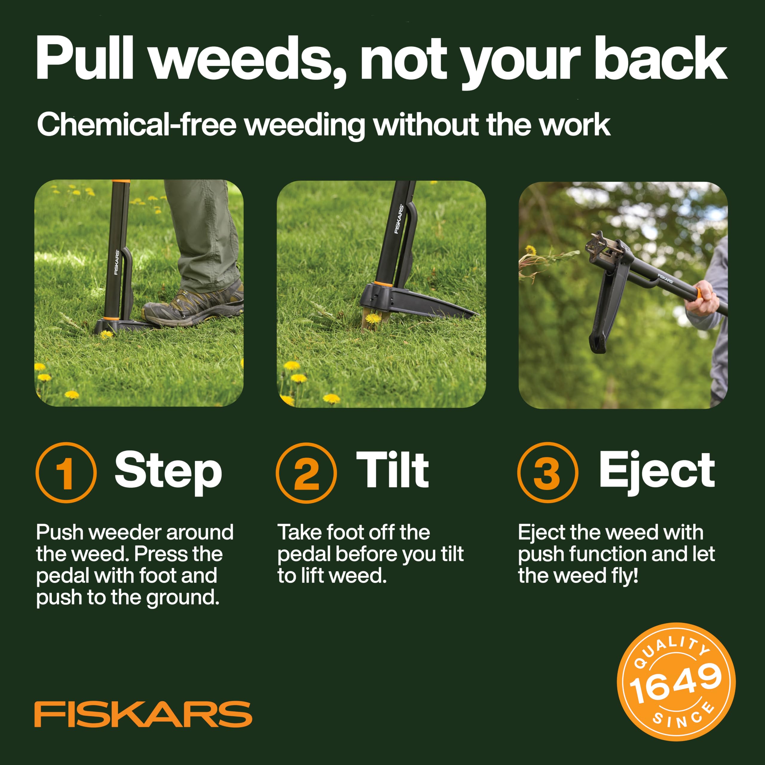Fiskars 339950-1002 4-Claw Weeder, 39 Inch