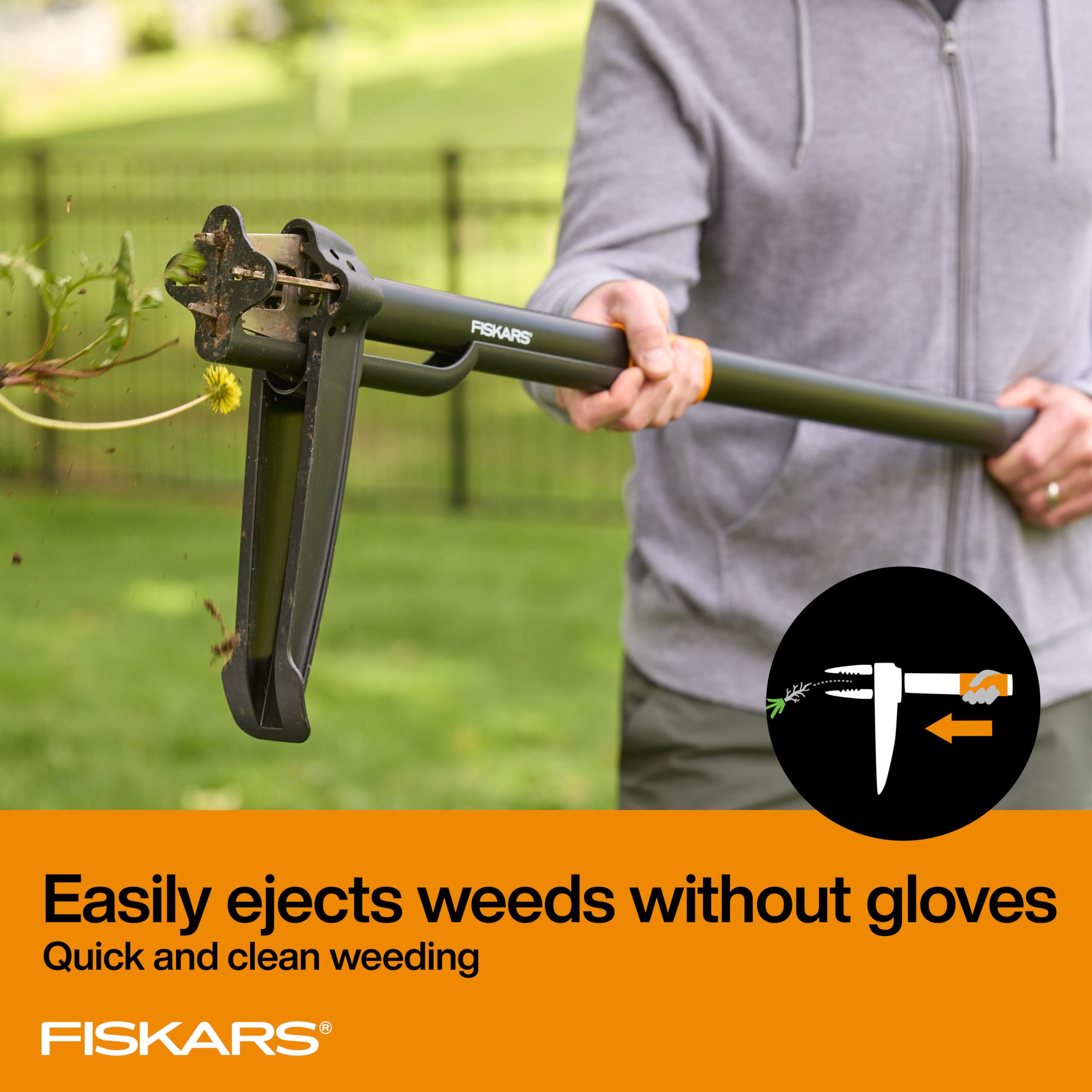 Fiskars 339950-1002 4-Claw Weeder, 39 Inch