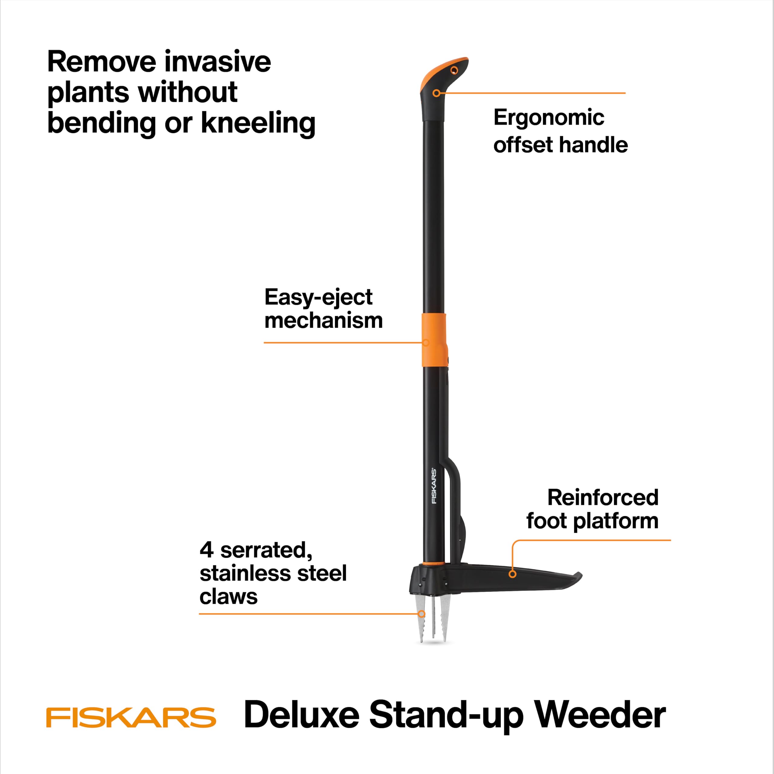 Fiskars 339950-1002 4-Claw Weeder, 39 Inch