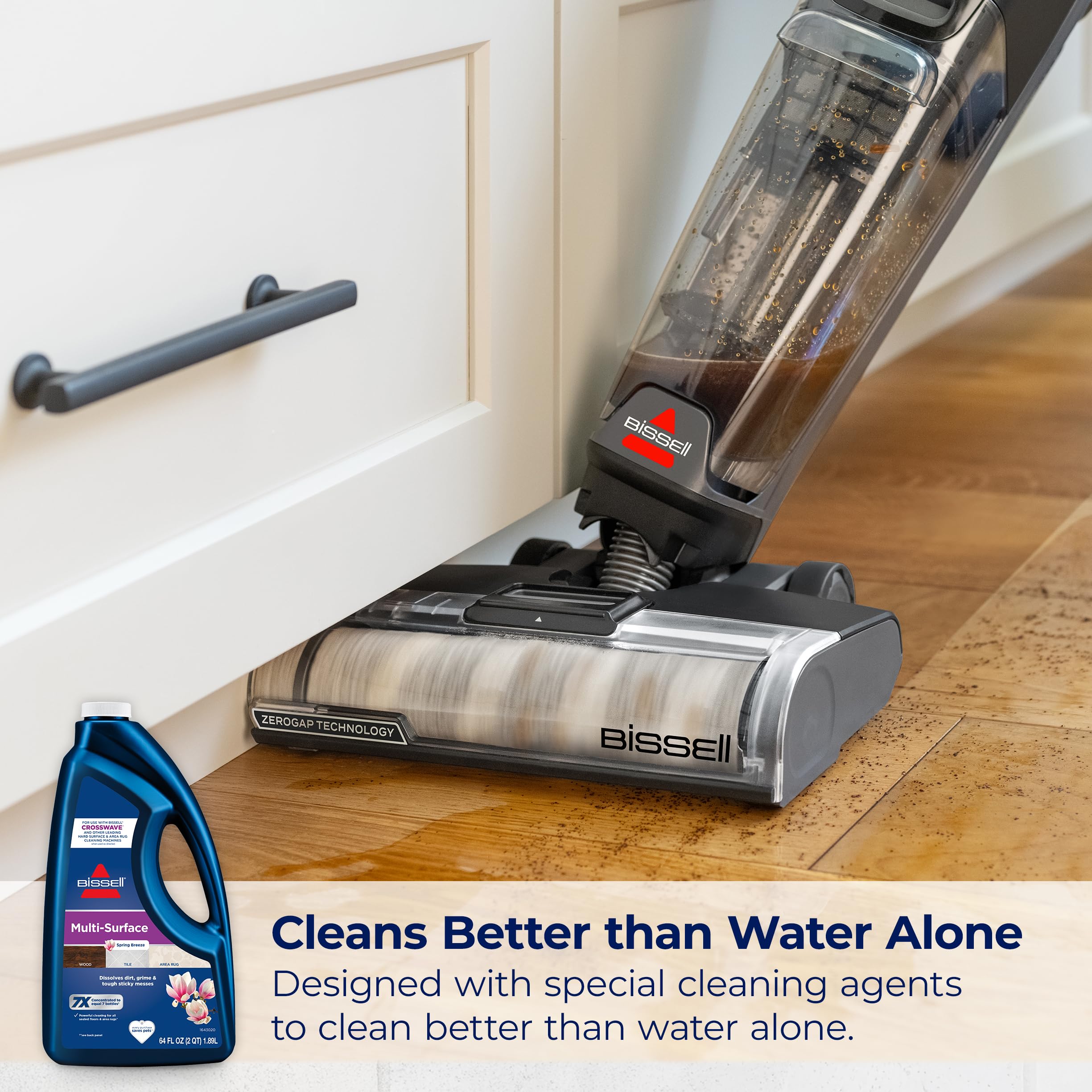 BISSELL, 17891 MultiSurface Floor Cleaning Formula-Crosswave and Spinwave (64 oz), 64 Ounce, 64 Fl Oz