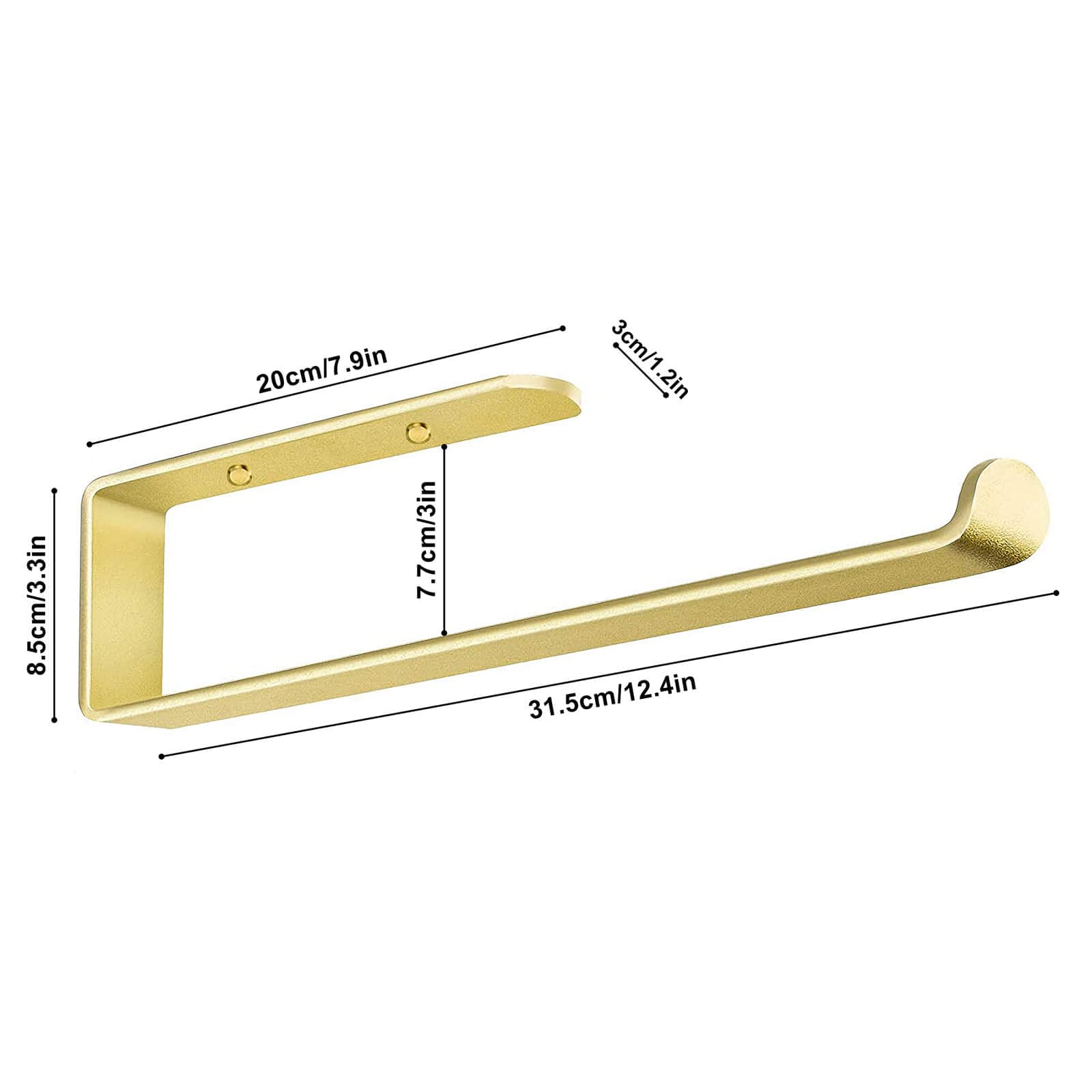 HCHANGEN Paper Towel Holder, Under Cabinet Paper Towel Holder Wall Mounted Stainless Steel Paper Towel Holder for Kitchen or Bathroom, Self Adhesive or Drilling (Gold)