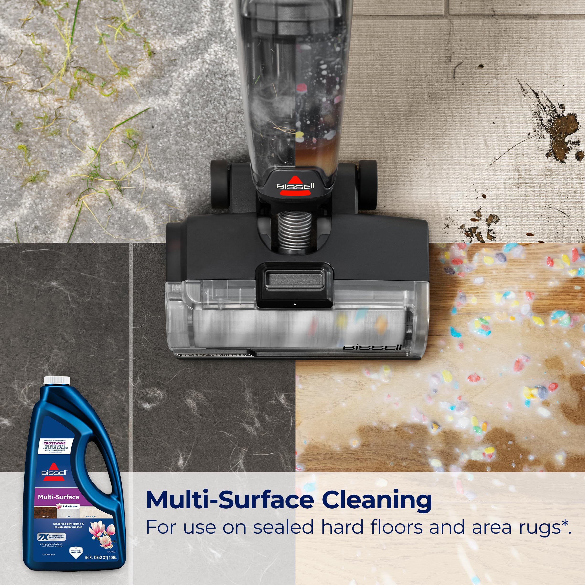 BISSELL, 17891 MultiSurface Floor Cleaning Formula-Crosswave and Spinwave (64 oz), 64 Ounce, 64 Fl Oz