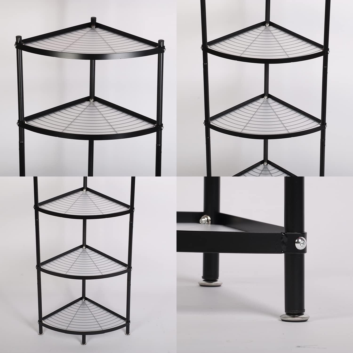 MYOYAY Kitchen Pot Rack 6-Tier Cookware Stand Corner Pot Rack Storage Organizer Kitchen Corner Shelf Rack Multi-Layer Corner Shelf Stand Stainless Steel Shelf Holder for Pans Pots and Kettles