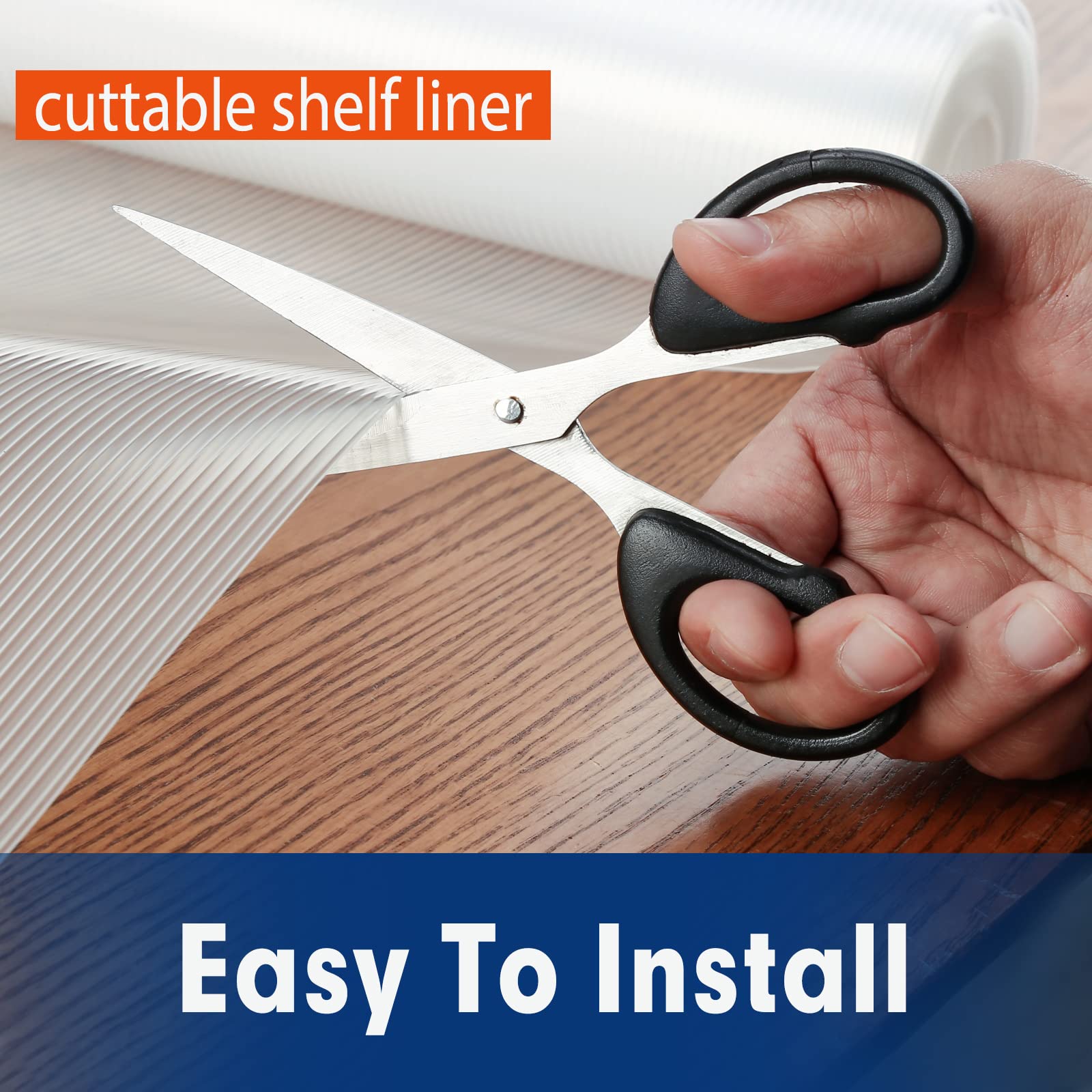 Clear Shelf Liner for Kitchen Cabinet Drawer Liners Non Adhesive, Refrigerator Liners + Gray Liners Shelf Cabinet Liner, Drawer Liners 12 in x 20 FT, Durable Rubber Pantry Liner Non Slip, Washable