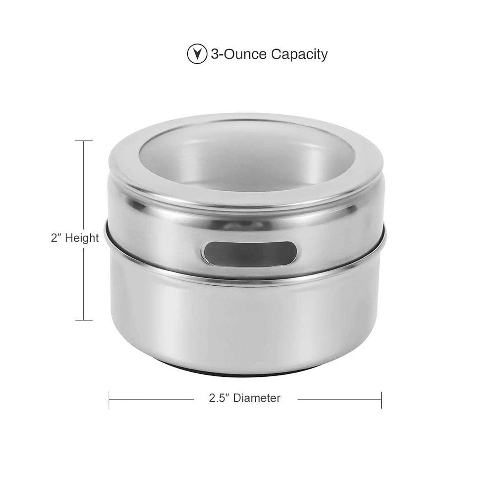 HEFANTU 12 Magnetic Spice Tins with Spice Racks Wall Mount & 120 Spice Labels, Storage Magnet Spice Containers, Clear Lid with Sift and Pour(Spices Not Included)(silver)