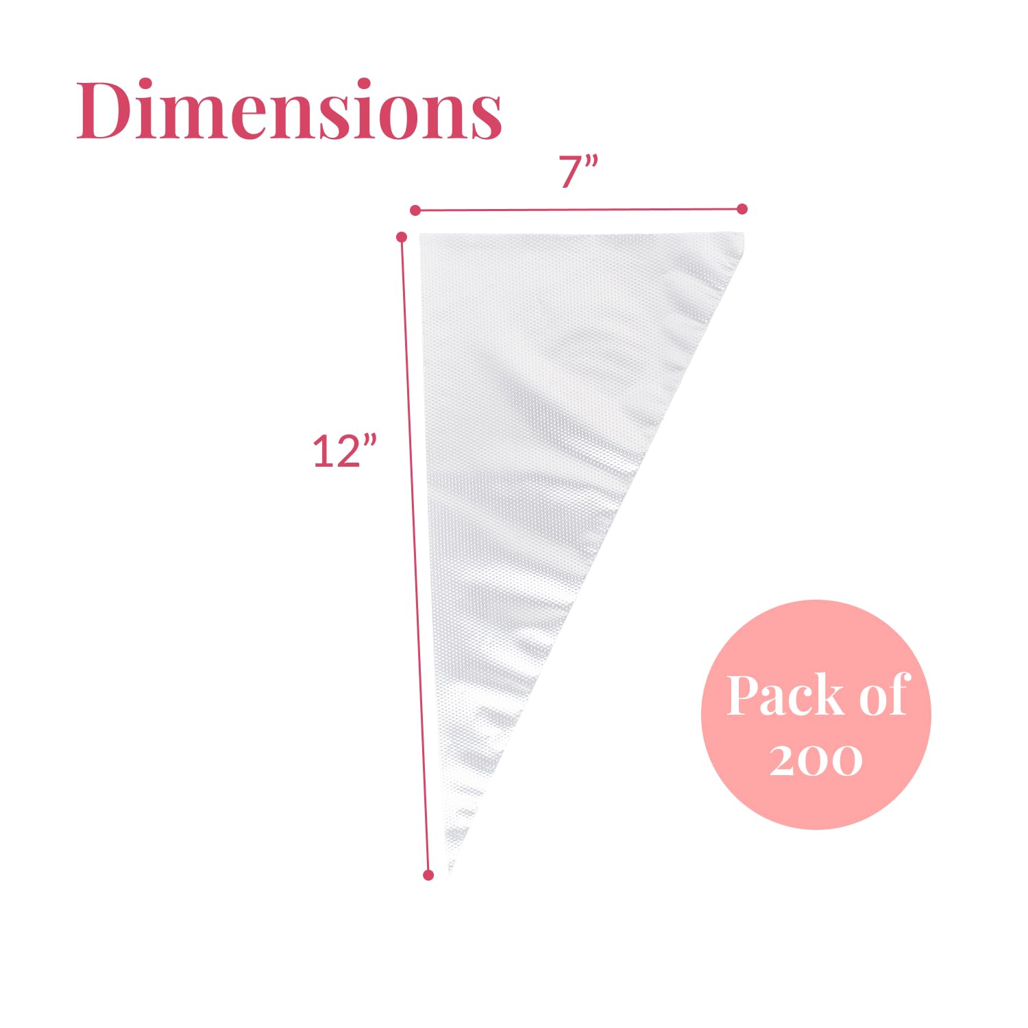 200 Pieces Anti Burst Piping Bags - 12 Inch | Pastry Bags | Icing Piping Bags | Tipless Piping Bags | Icing Bags | Frosting Bags | Piping Bag