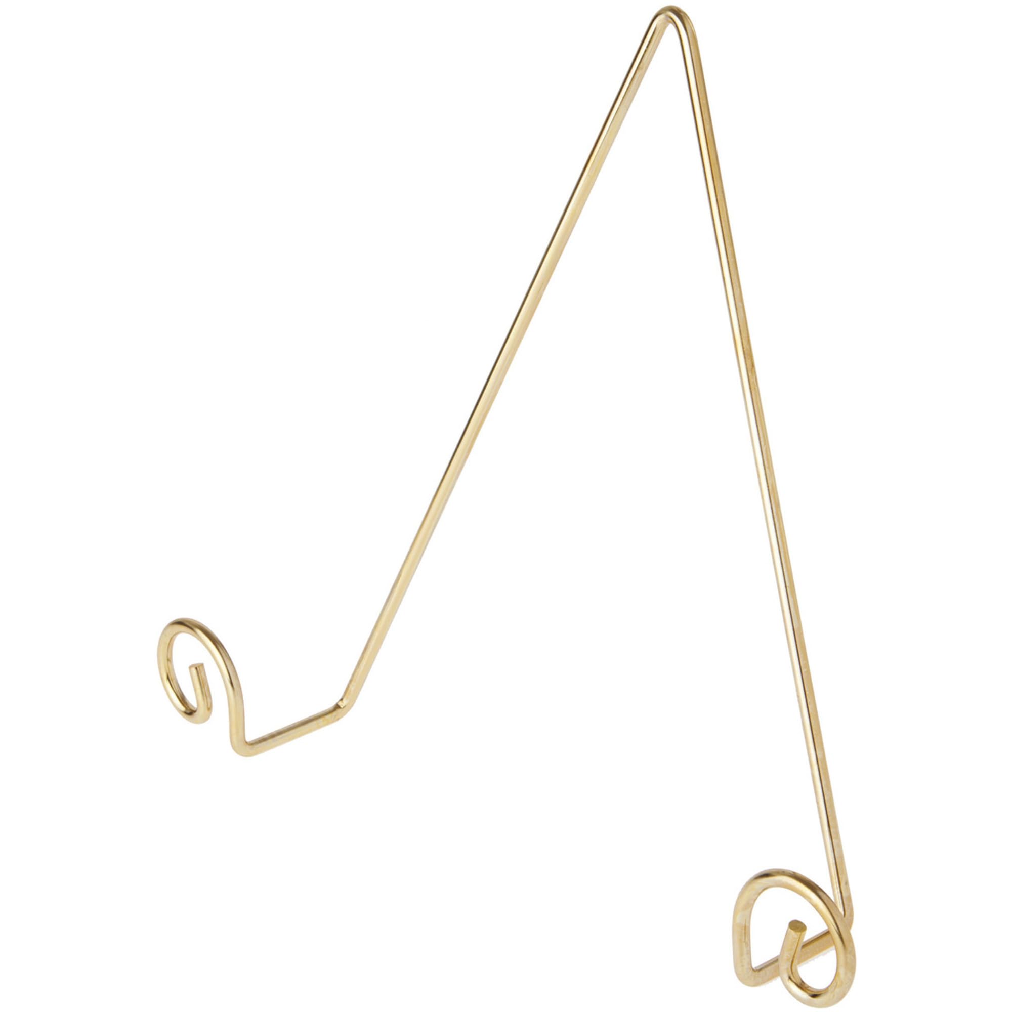 Bard's Shiny Gold-toned Wall Mountable Plate Hanger, 10" H x 10.5" W x 2" D (For Plates 10" - 14")