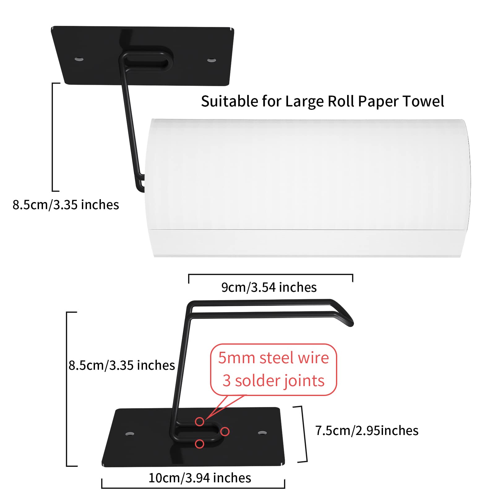 YJSMO Magnetic Paper Towel Holder for Refrigerator,Wall Mount Towel Rack Magnetic Towel Bar Multi Function Made of Iron,Used for Kitchen (White)