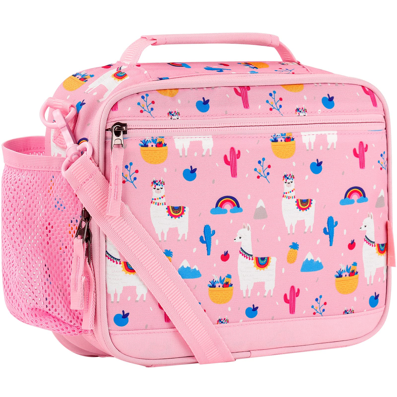 Choco Mocha 15 inch Llama Backpack with Matching Lunch Box for Girls