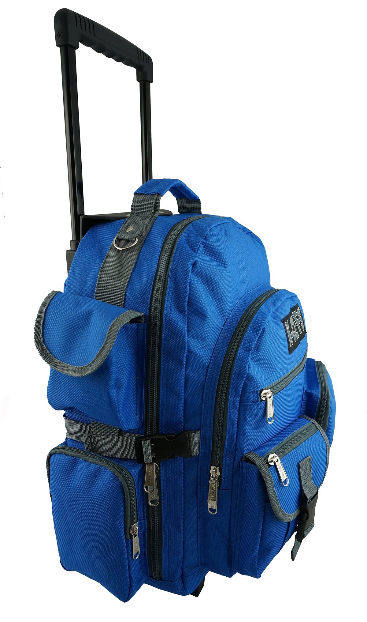 Deluxe Wheeled Rolling Backpack for School with Premium Sturdy Wheels Royal