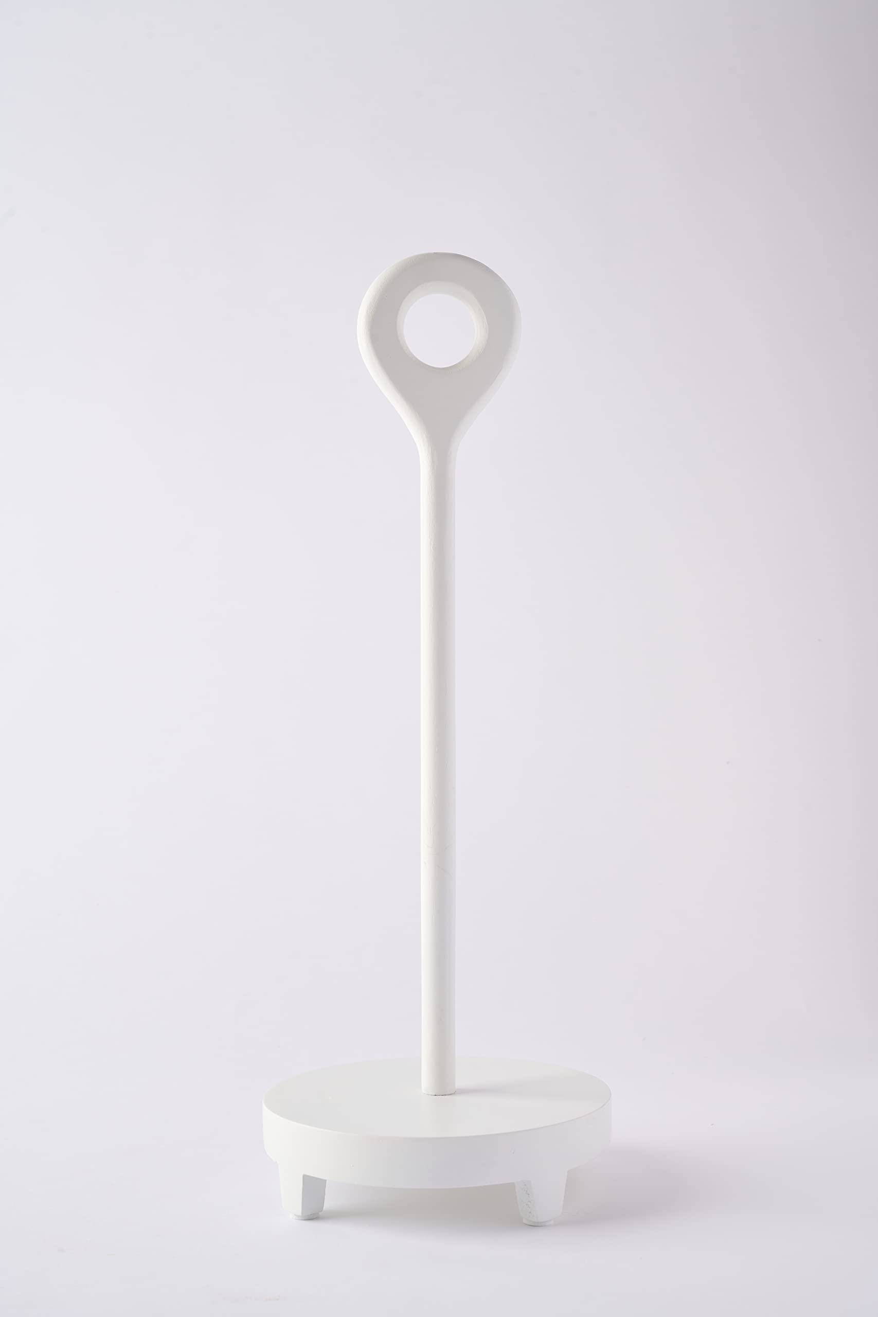 Mud Pie Wooden Paper Towel Holder, White, 16 1/2" x 6" Dia
