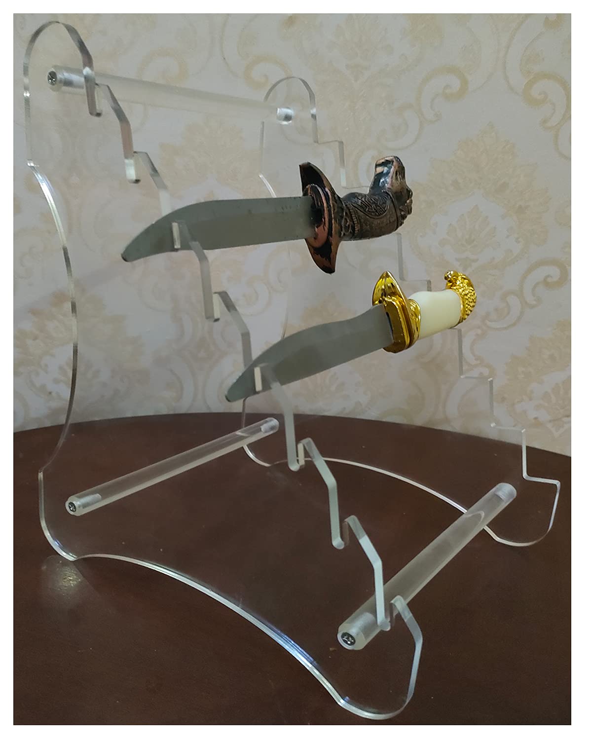 Clear Knife Display Rack Holder 8 Pcs,Thickening,2 Stand