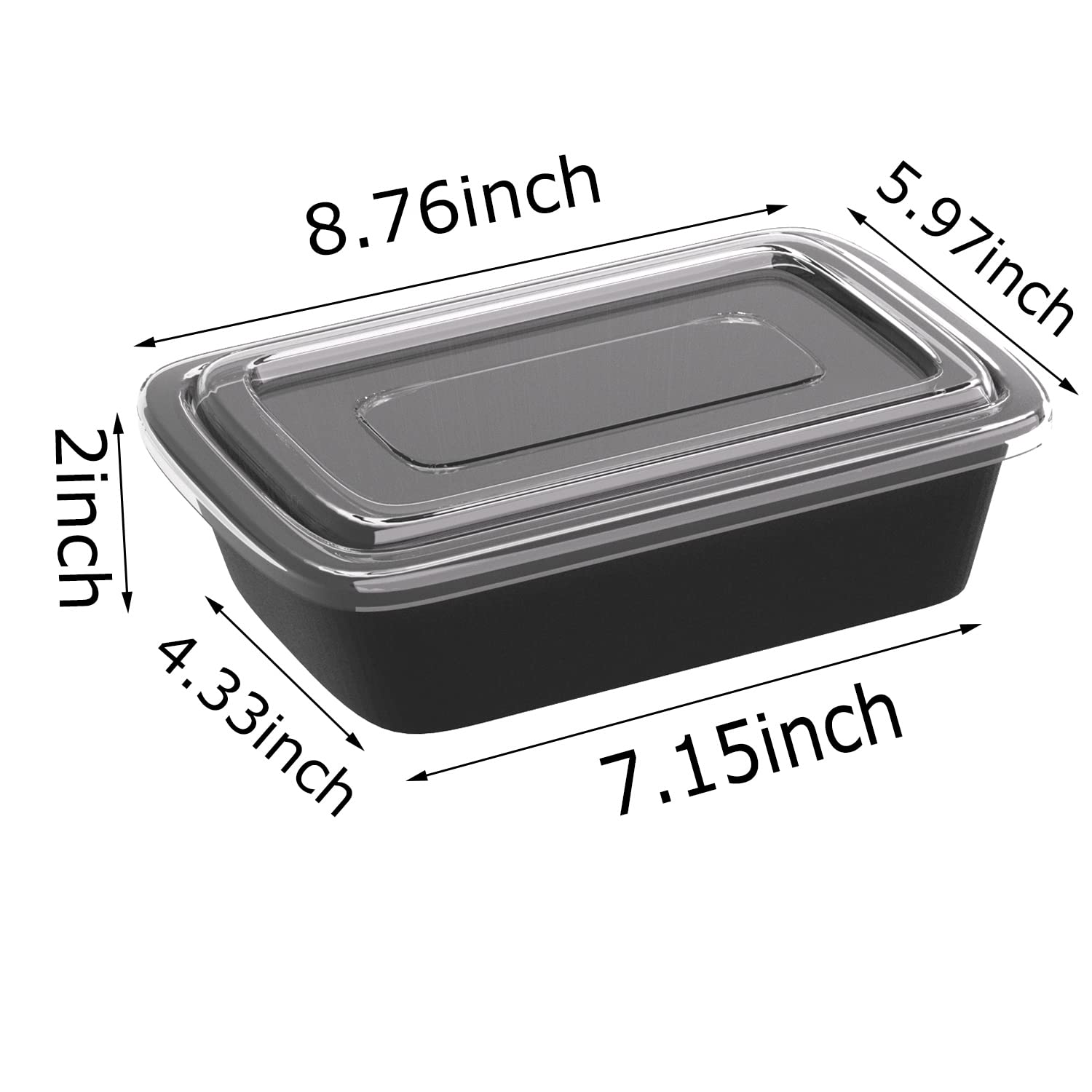 iHomeSet 30 Pack 34 OZ Plastic Meal Prep Containers with Lids, Disposable Food Storage Containers Plastic Bento Boxes for Office, School, Picnics