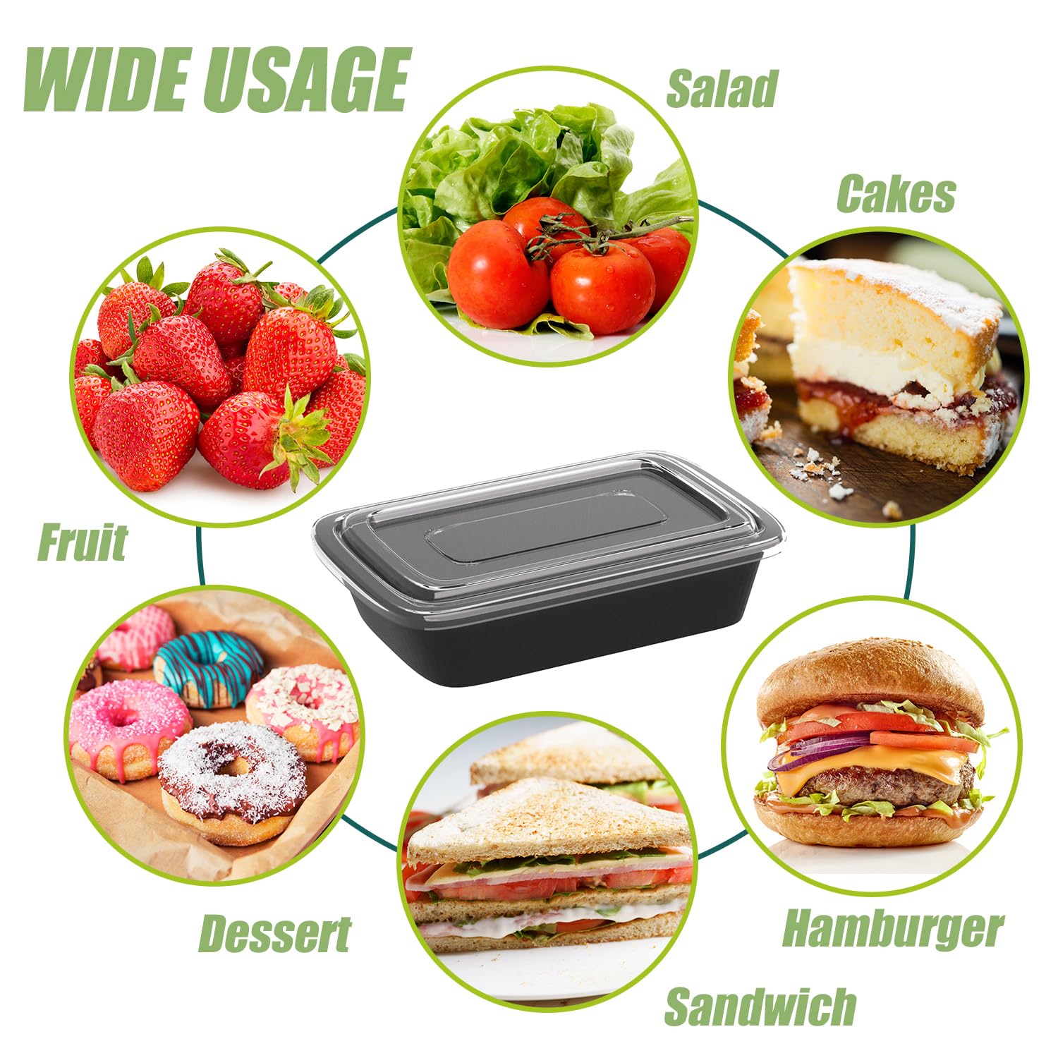 iHomeSet 30 Pack 34 OZ Plastic Meal Prep Containers with Lids, Disposable Food Storage Containers Plastic Bento Boxes for Office, School, Picnics