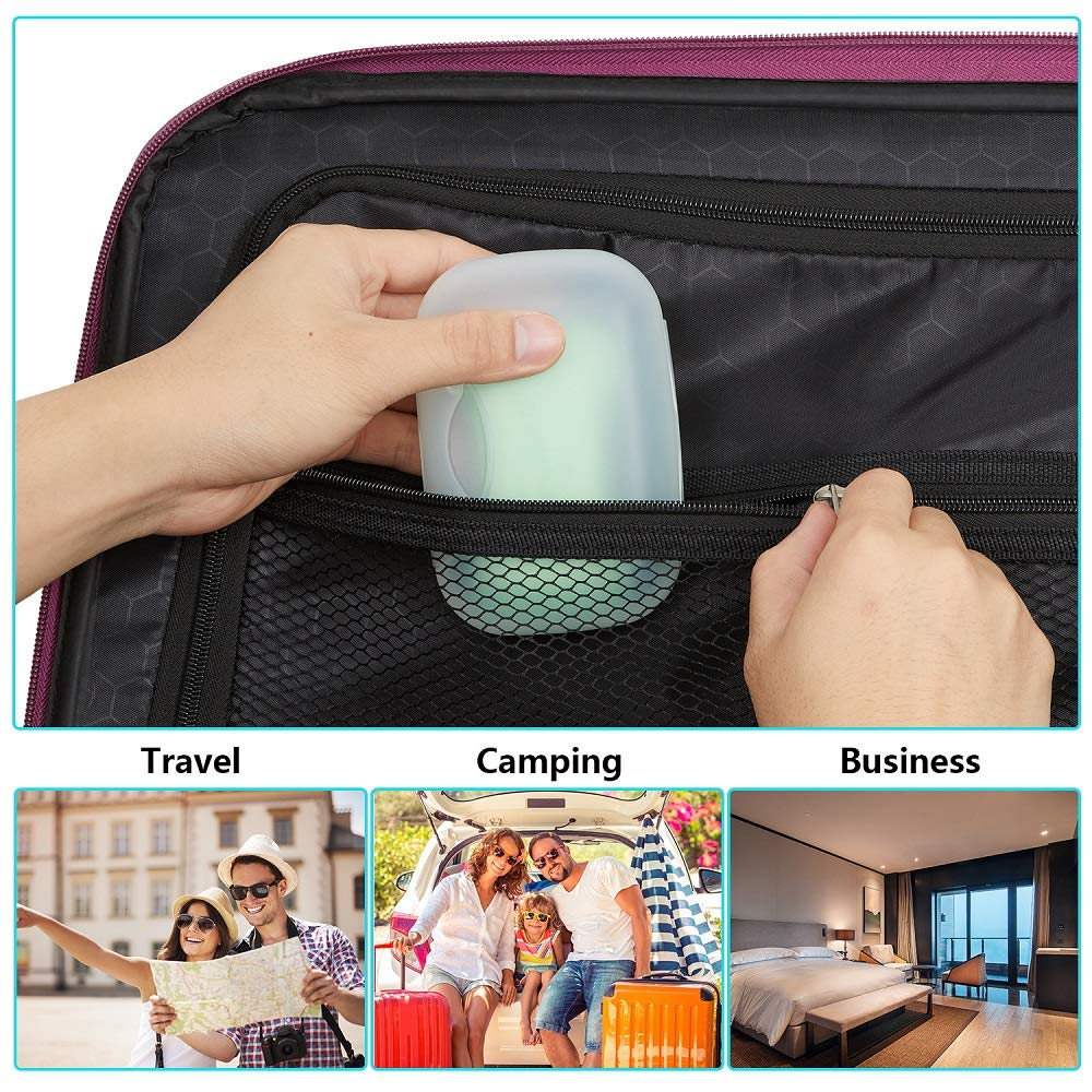 Soap Box Holder, 2-Pack Soap Dish Soap Savers Case Container for Bathroom Camping Gym Vonpri (Clear)