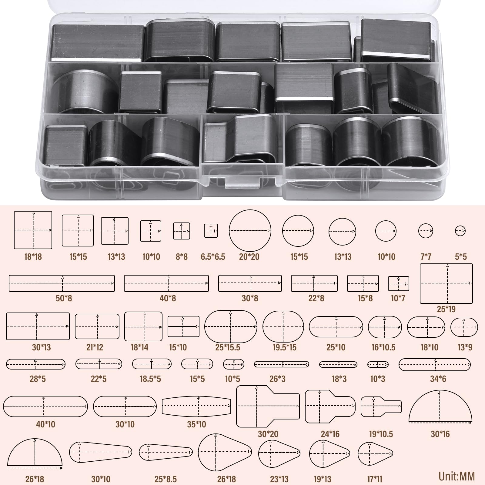 52 Shape Style Hollow Punch Cutter Tool, Leather Cutting Tools with Manual, Shapes Leather Punch Tool Set Hole Hollow Punch Cutter, Leather Craft Tools Kit for Handmade DIY Leather Craft