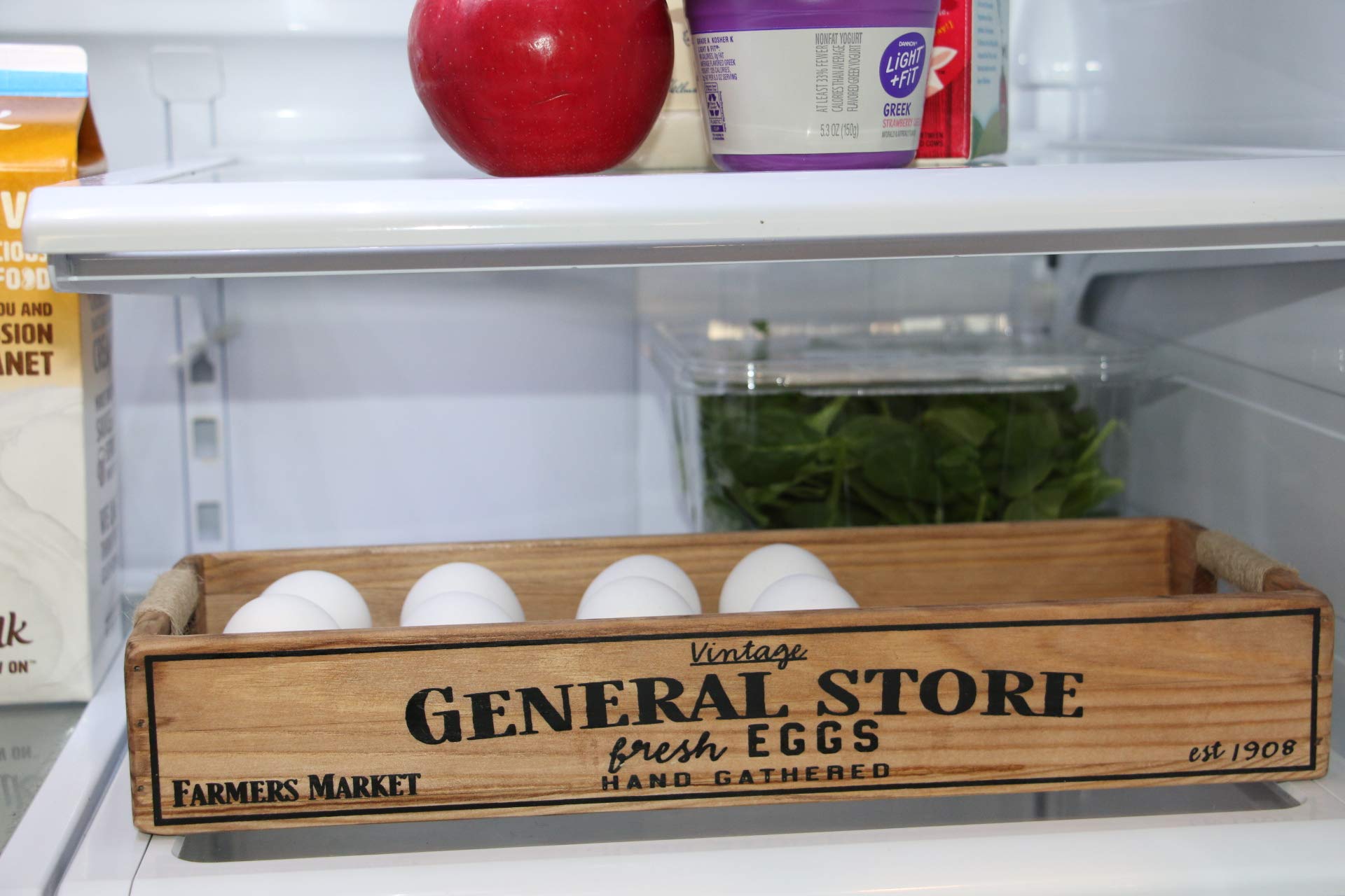 Wooden Egg Holder crate storage box rustic farmhouse decor for one dozen (12) eggs