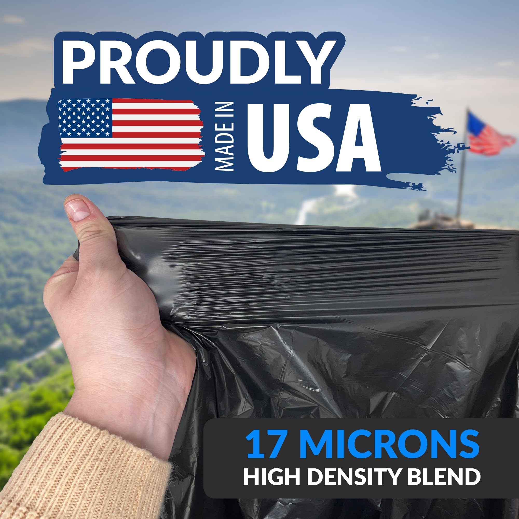 Reli. Easy Grab Trash Bags, 55-60 Gallon (150 Count), Made in USA | Star Seal Super High Density Rolls (Heavy Duty Can Liners, Garbage Bags, Bulk Contractor Bags 50, 55, 60 Gallon Capacity) - Black