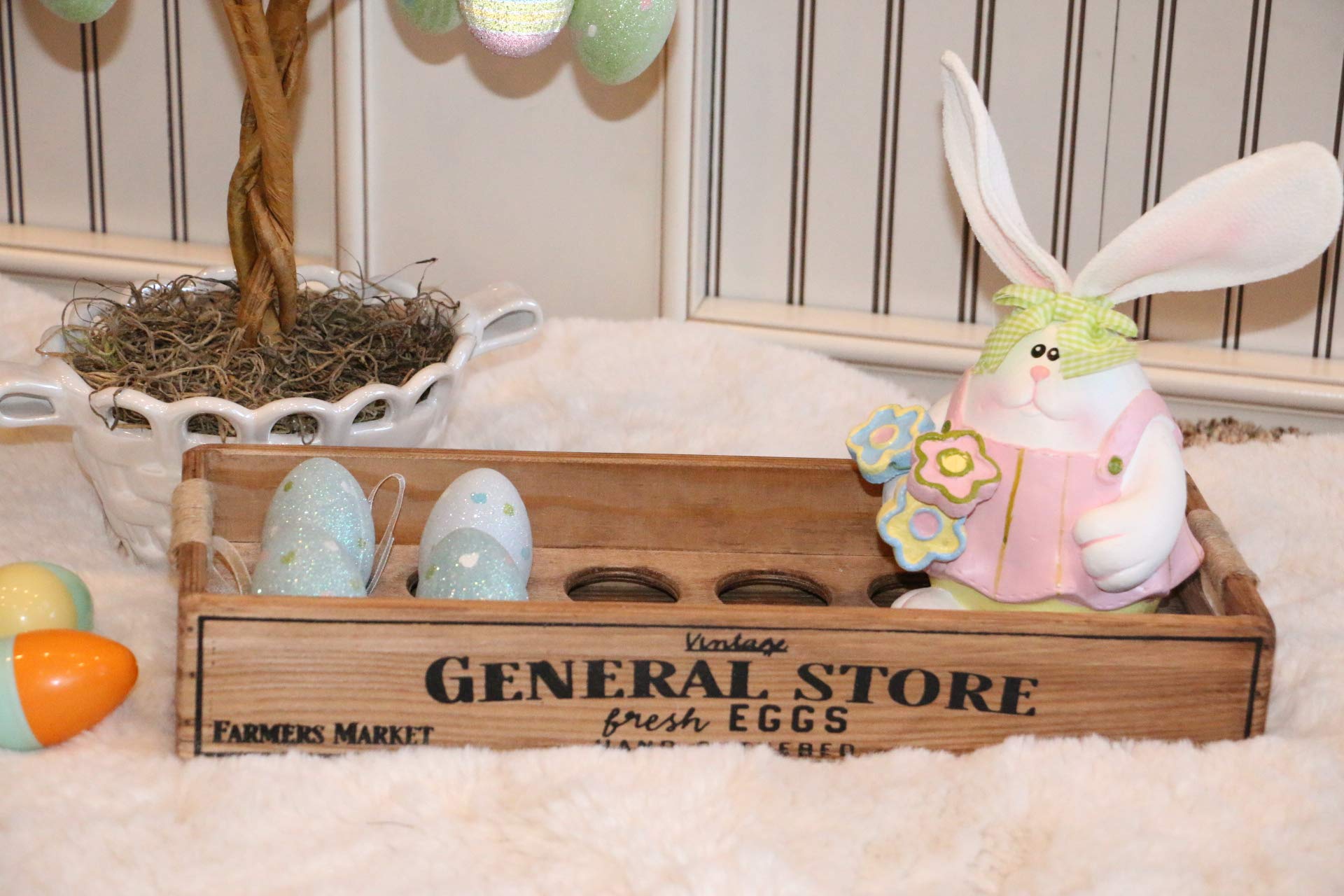 Wooden Egg Holder crate storage box rustic farmhouse decor for one dozen (12) eggs