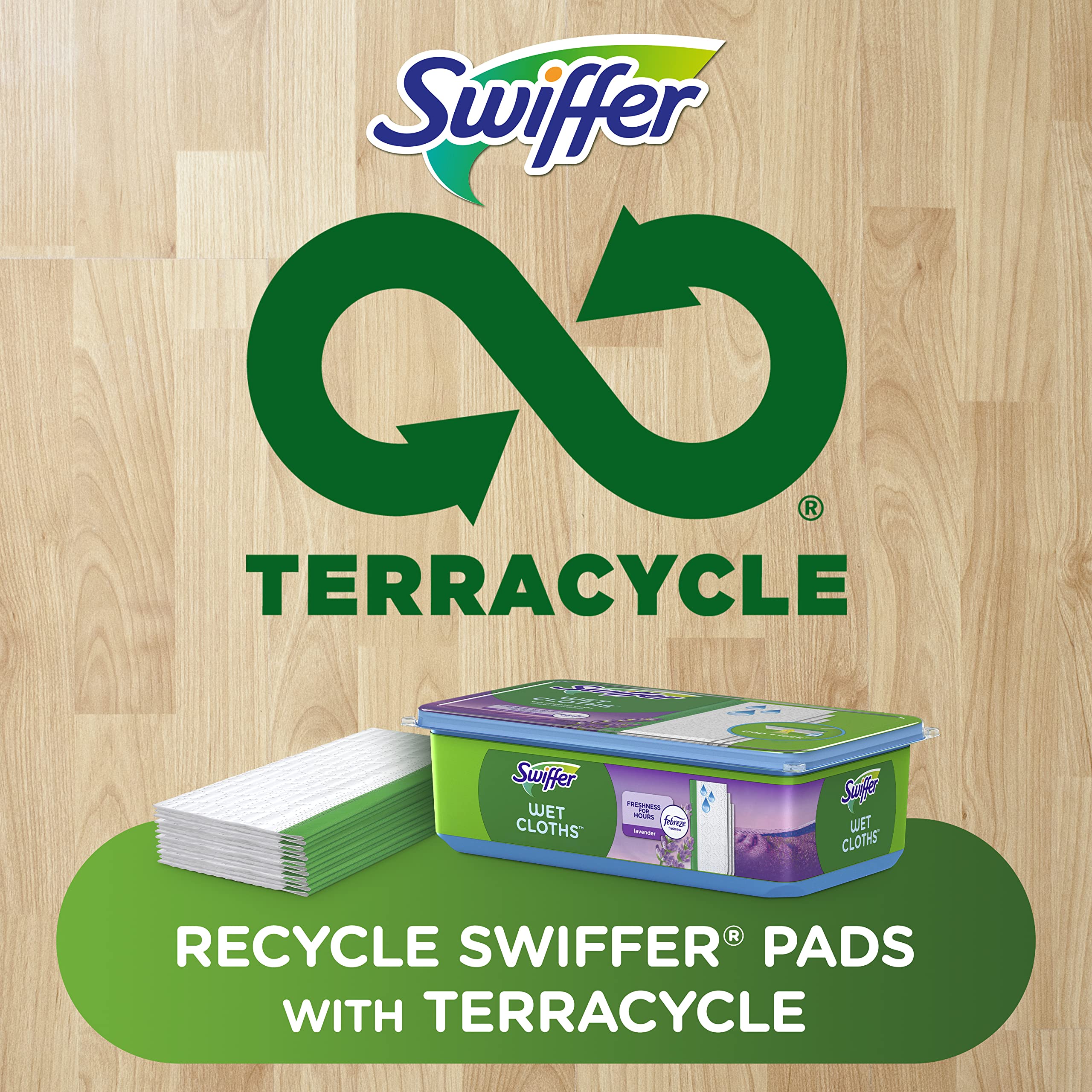 Swiffer Sweeper Wet Mopping Cloth Multi Surface Refills, Febreze Lavender Scent, 36 count