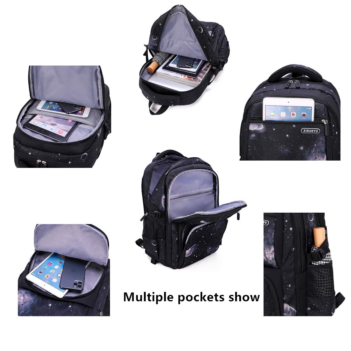 VIDOSCLA Starry Sky Kids Rolling Backpack,Primary School Bookbag Wheeled Elementary Students Daypack,Trolley Bag for Teens