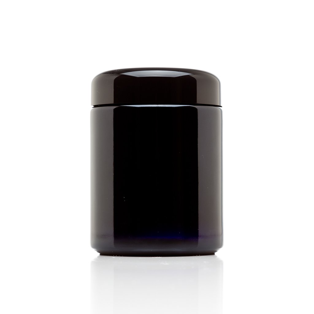 Infinity Jars 250 ml (8.3 fl oz) Tall Black Ultraviolet Refillable Empty Glass Screw Top Jar