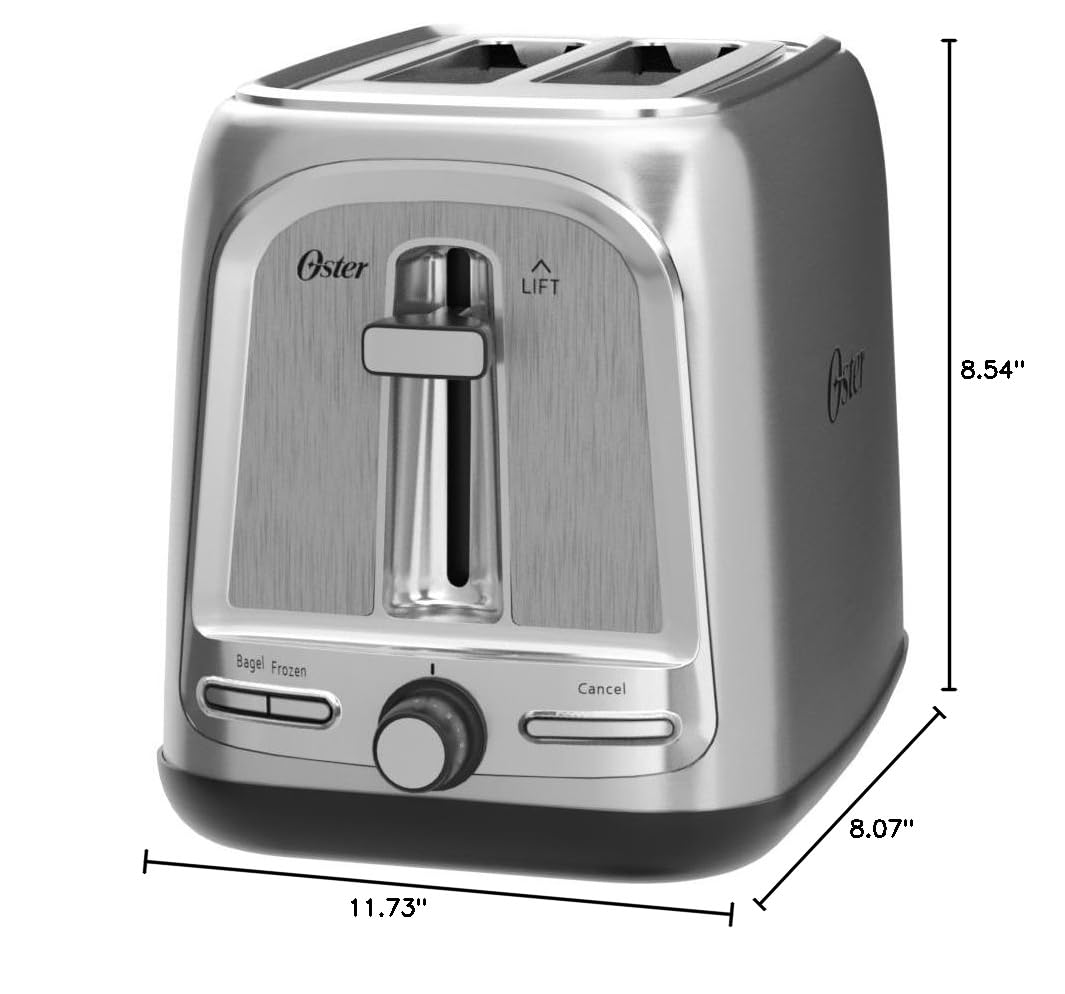 Oster 2-Slice Toaster with Advanced Toast Technology, Stainless Steel