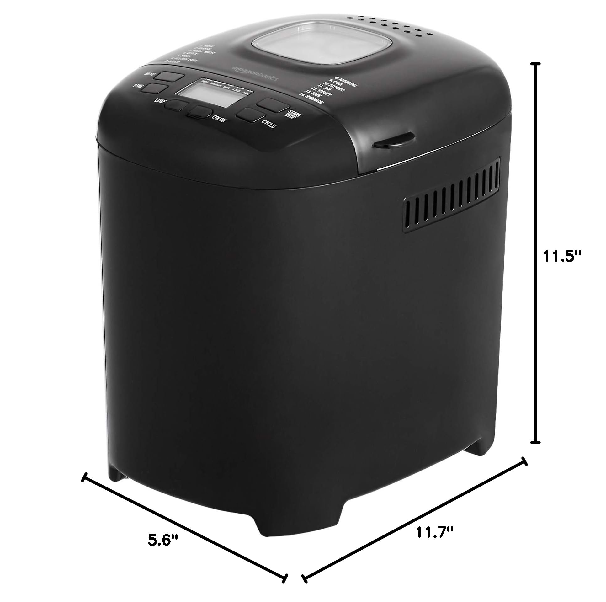 Amazon Basics 2 Pound Non-Stick Bread Making Machine, Black