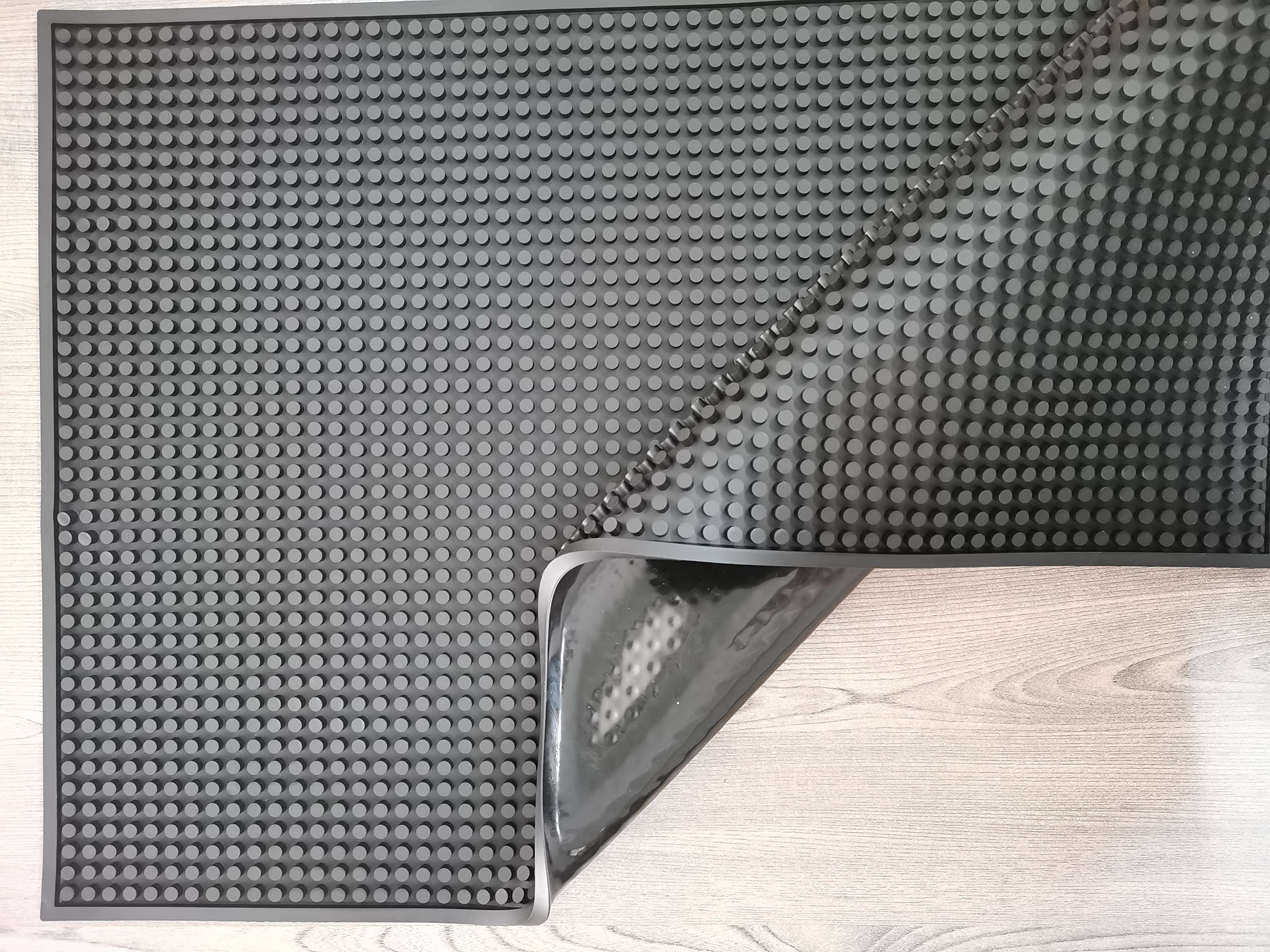 Bar Mat Quality Rubber Barber Service Mat, Black Coffee Bar Mats, Spill Mat for Counter-Top (16''X28'')