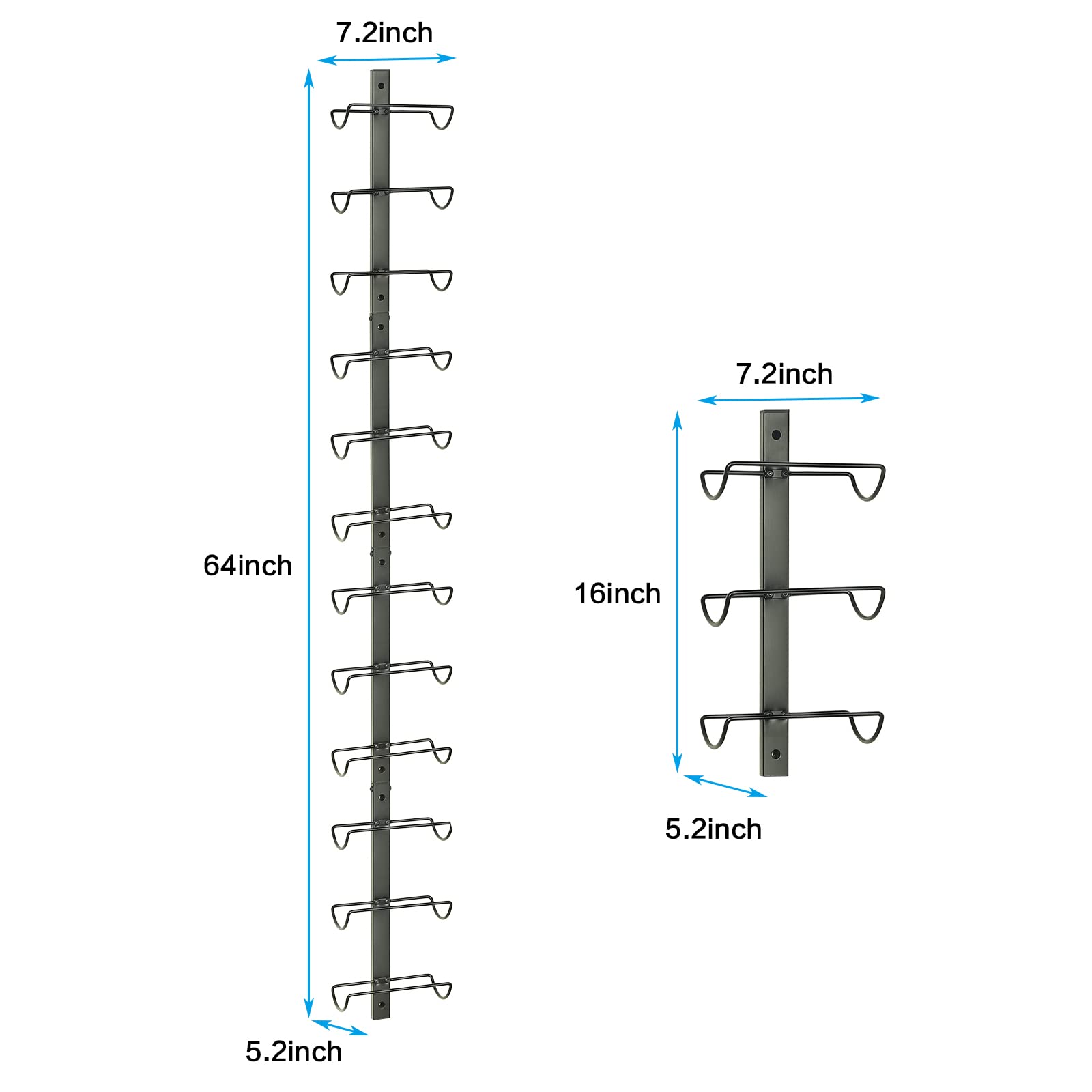 Wall Wine Rack for 12 Wine Bottles, Detachable Wine Storage Organizer, Wall Mount Wine Bottle Display Holder Towel Rack Used As One or Four, for Kitchen, Pantry, Dining Room, Bar, Wine Cellar