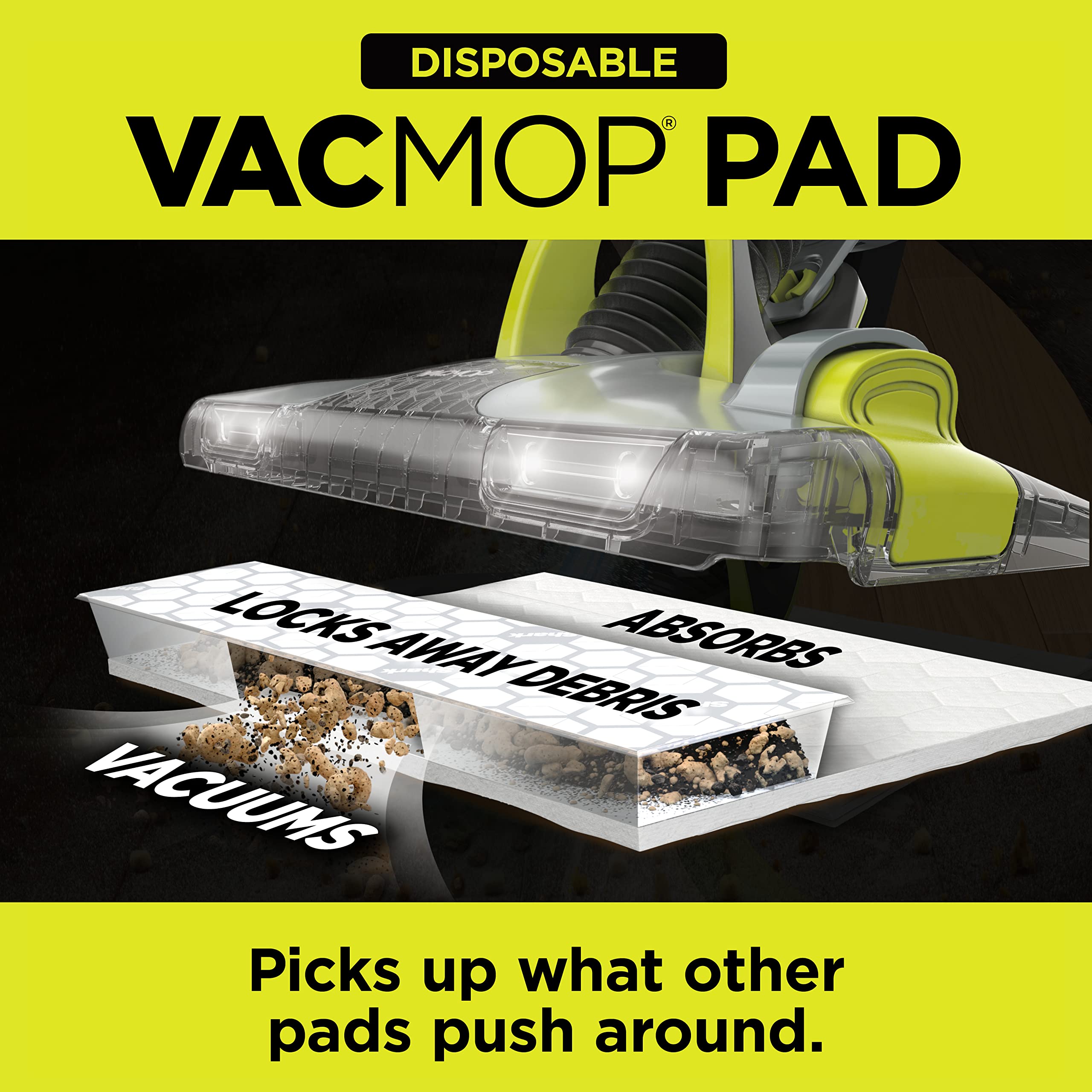Shark VMP30 VACMOP Disposable Hard Floor Vacuum and Mop Pad Refills White, 30 Count (pack of 1) (Packaging May Vary)