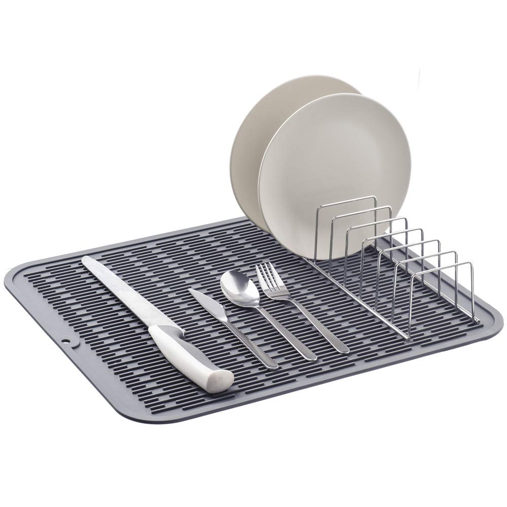 SANNO Utensil Drying Rack, Utensil Silverware Storage Holder fit for Dish Rack Over Sink, Chopsticks/Spoon/Fork/Knife Drainer Basket Flatware Storage Drainer