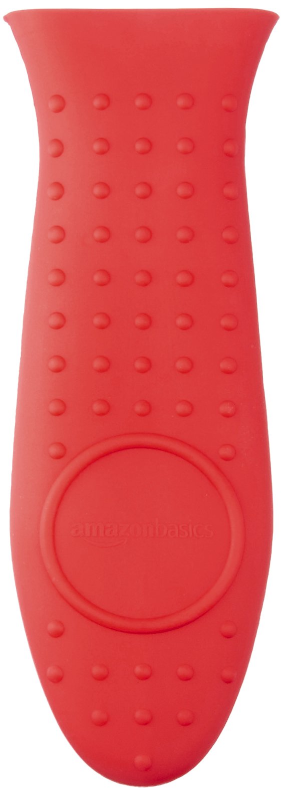 Amazon Basics Silicone Hot Skillet Handle Cover Holder, Red