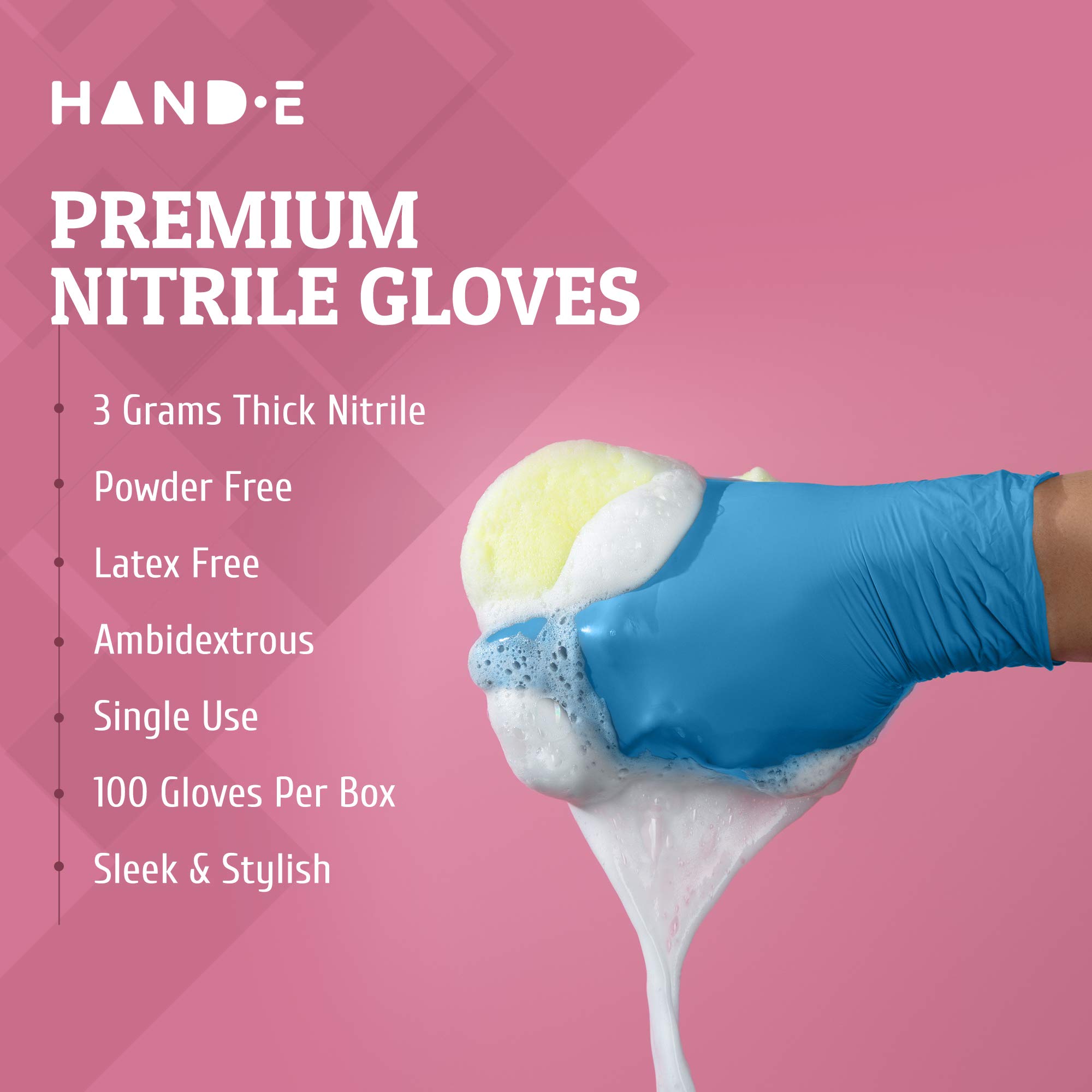 Blue Nitrile Disposable Gloves Medium 100 Count - Latex Free Medical Exam Gloves, Powder Free Food Safe Cooking Gloves