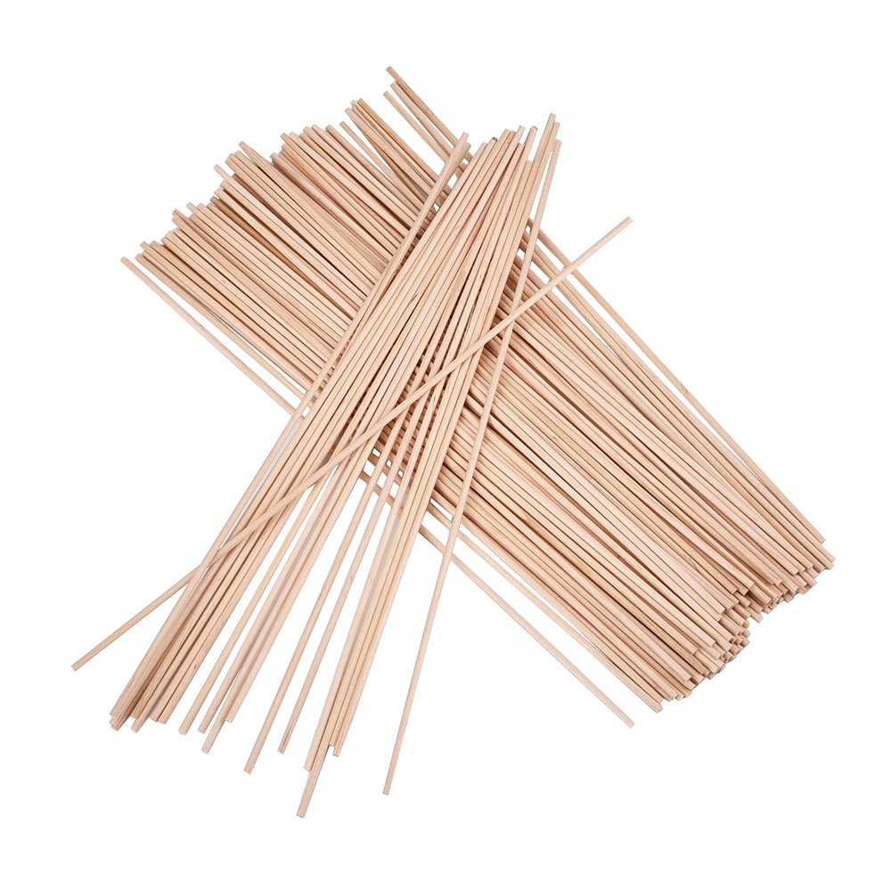BFDYY Unfinished Natural Wood Craft Dowel Rods 100 Pack(Wood color-12 x 1/8 Inch)