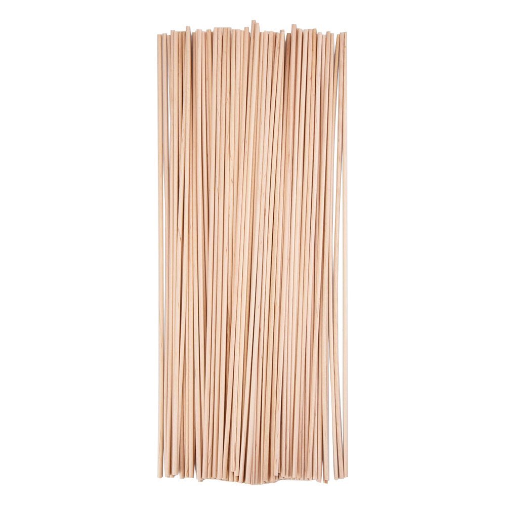 BFDYY Unfinished Natural Wood Craft Dowel Rods 100 Pack(Wood color-12 x 1/8 Inch)