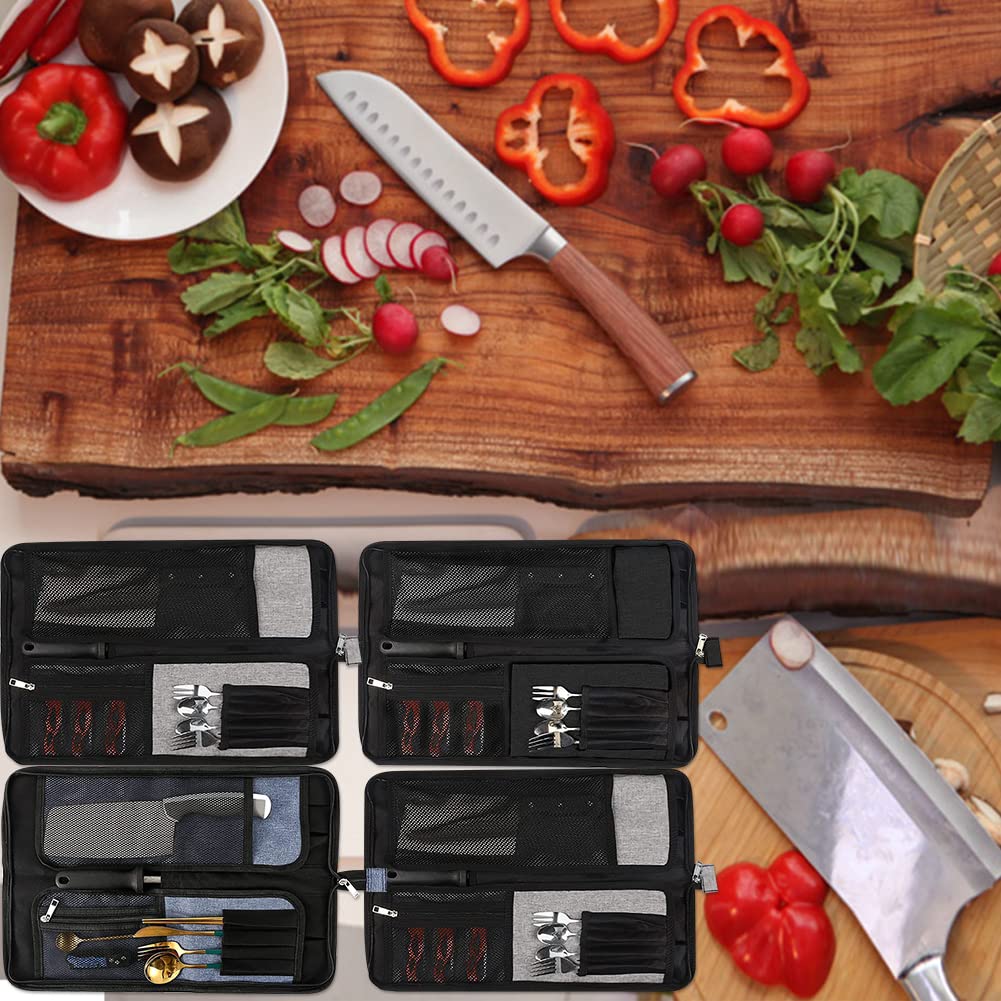 Chef Knife Bag,Knife Roll Bag,Knife Case Holder,Heavy Duty Oxford Knife Roll with 13 Slots For Knives Kitchen Tools,Portable Knife Bags For Chefs Working Camping.Knife Case For Men Women (Blue)
