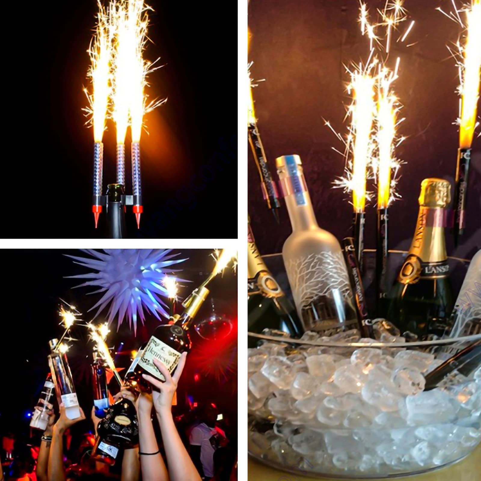 20 Pieces Three Holes Champagne Bottle Sparkler, Champagne Bottle Clips, Double Holder for Bottle Service, for Kitchen Party Table Top