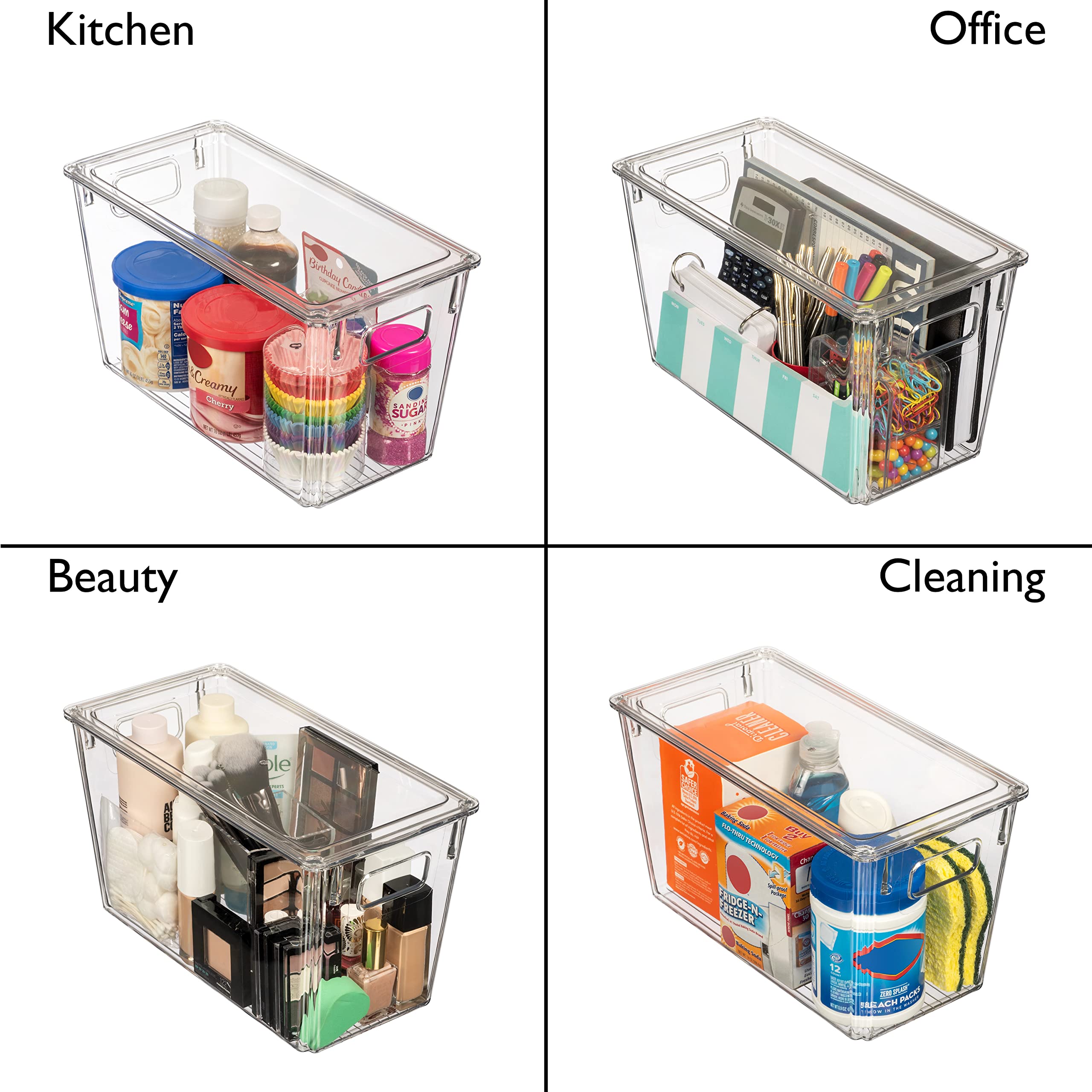 ClearSpace Plastic Storage Bins with Lids – Perfect Kitchen Organization or Pantry Storage – Fridge Organizer, Pantry Organization and Storage Bins, Cabinet Organizers