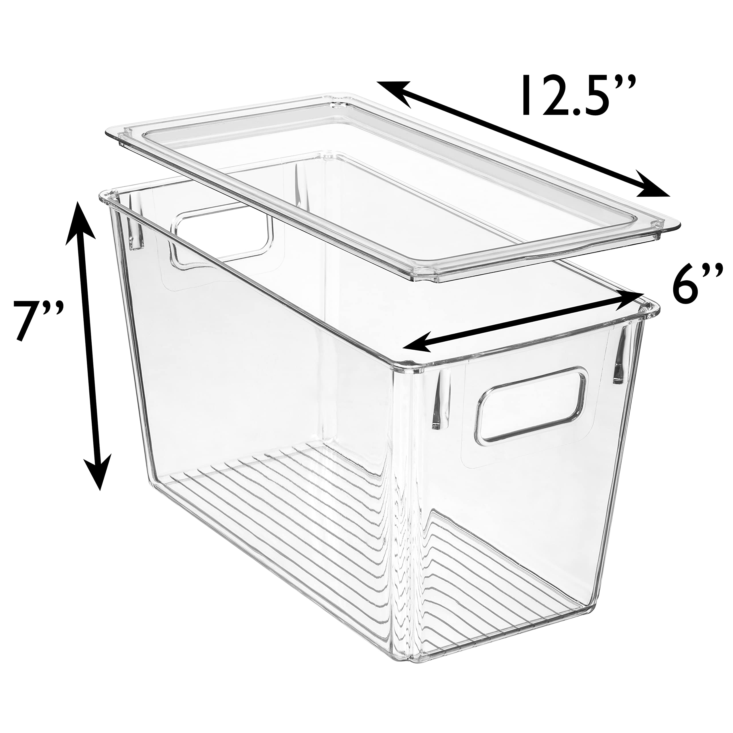 ClearSpace Plastic Storage Bins with Lids – Perfect Kitchen Organization or Pantry Storage – Fridge Organizer, Pantry Organization and Storage Bins, Cabinet Organizers