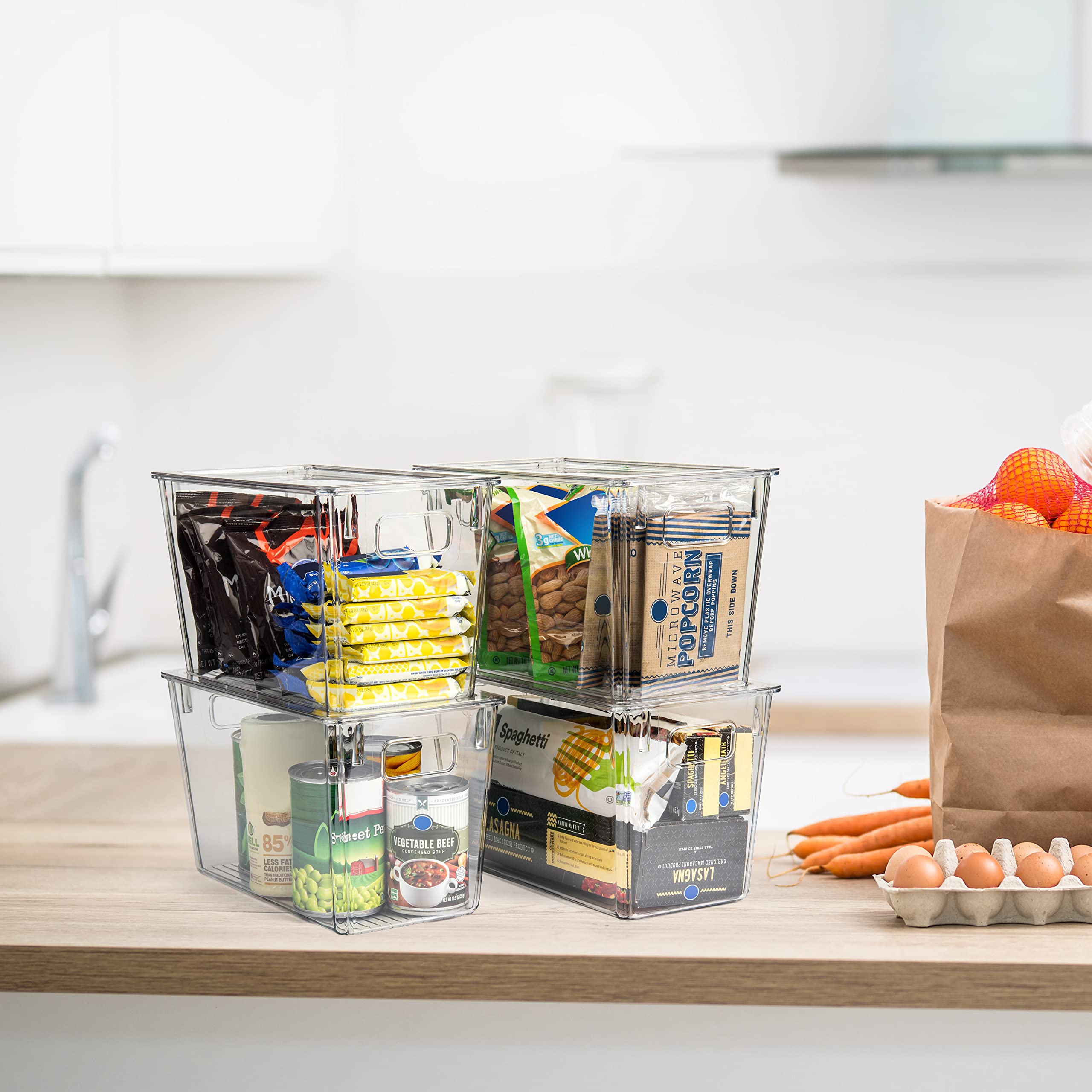 ClearSpace Plastic Storage Bins with Lids – Perfect Kitchen Organization or Pantry Storage – Fridge Organizer, Pantry Organization and Storage Bins, Cabinet Organizers