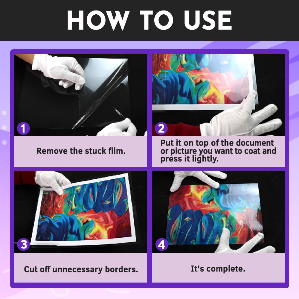 HA SHI Self Adhesive Laminating Sheets, Cold Laminate, self Seal, Plastic Paper, 8.5 x 11 Inch (20 Sheets)