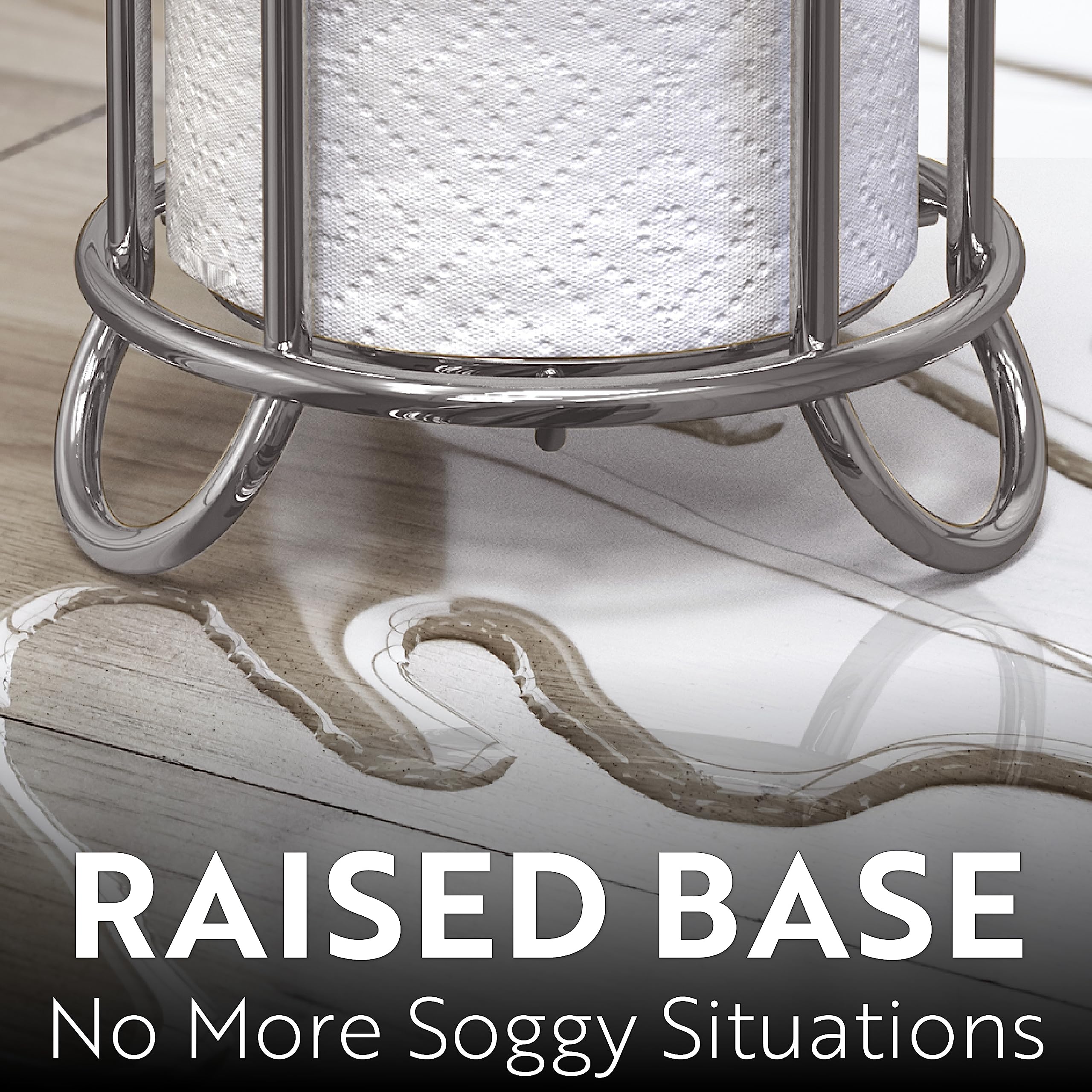 BROOKSTONE, Bronze Toilet Paper Holder, Freestanding Bathroom Tissue Organizer, Minimalistic Storage Solution, Modern & Stylish Design [Holds MEGA Rolls]